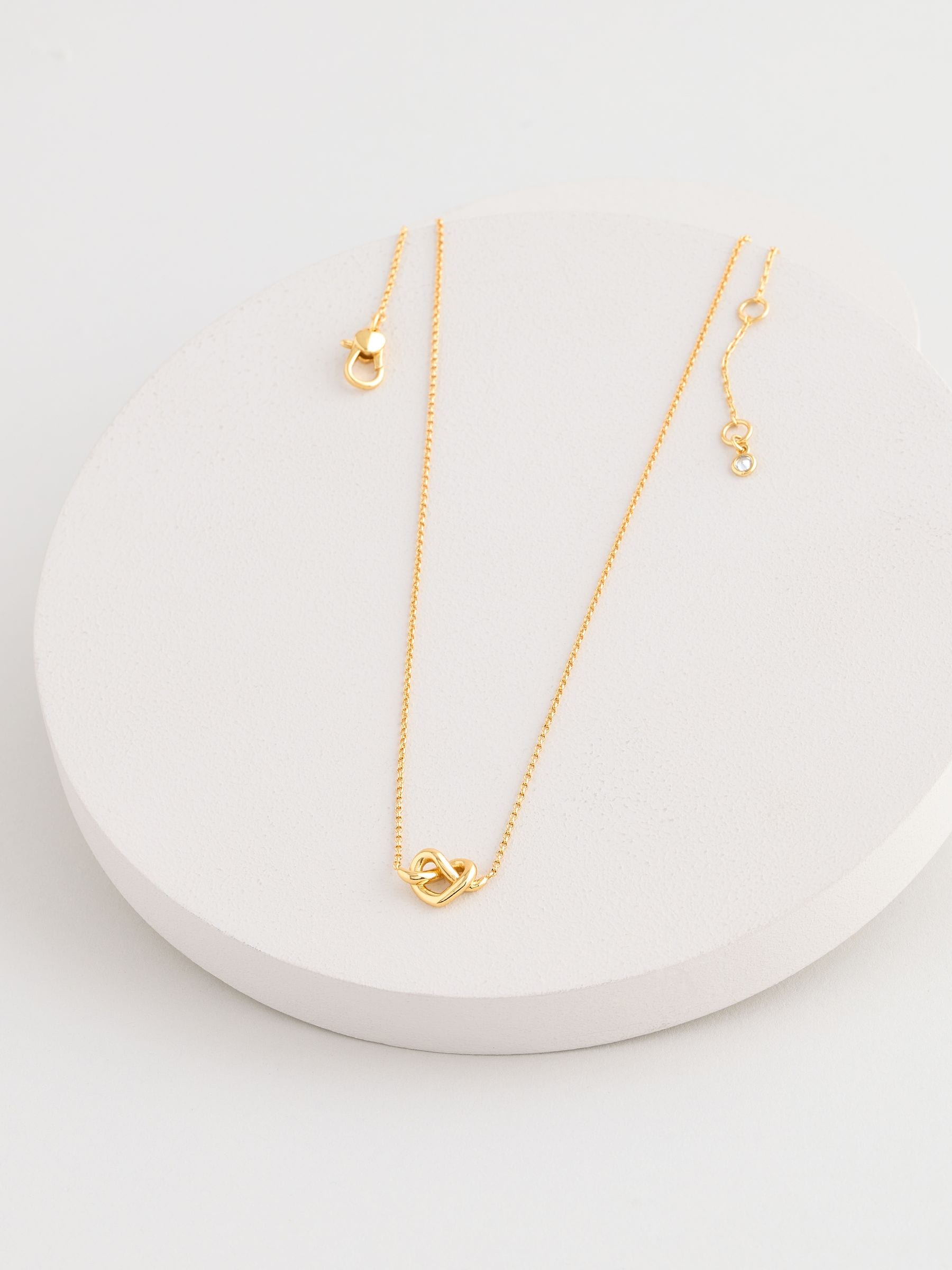 kate spade new york Gold Tone Loves Me Knot Mini Necklace