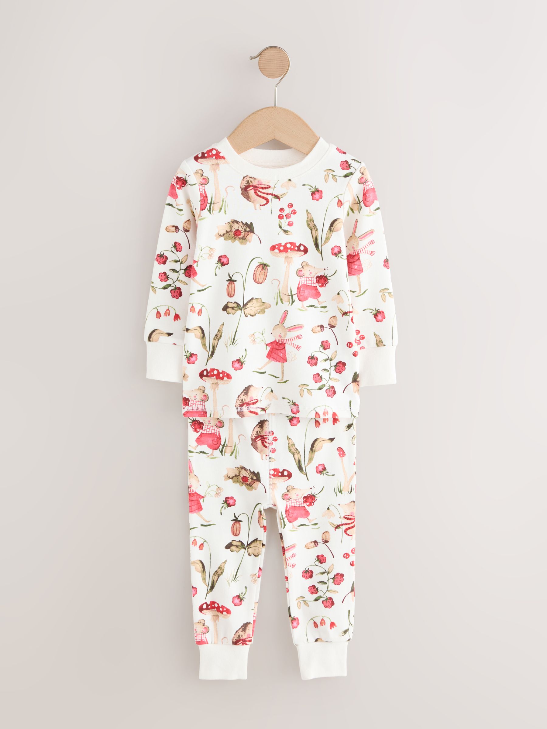 Buy Red/Pink Floral Applique Snuggle Pyjamas 3 Pack (9mths-9yrs) from ...
