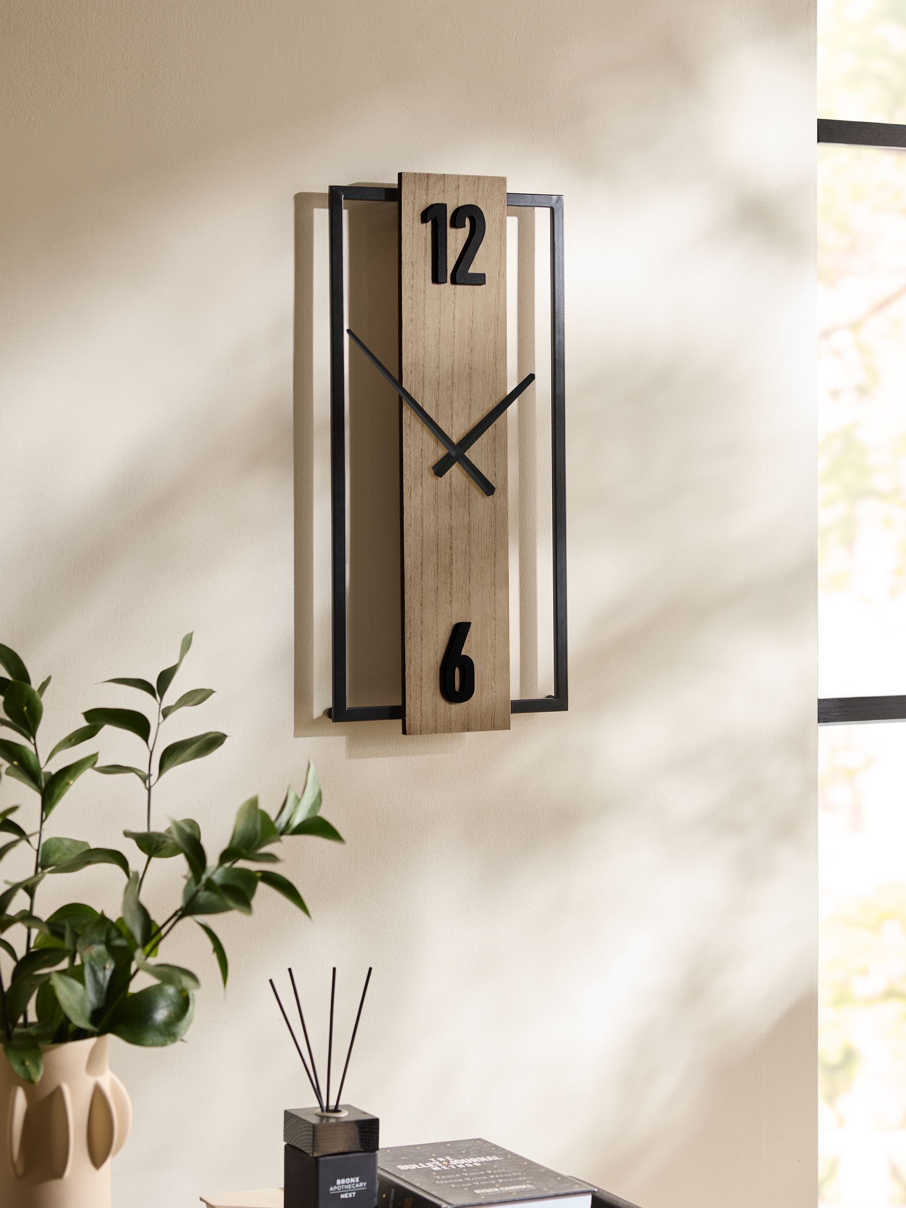 Buy Natural Bronx Slimline Wall Clock 25cm from the Next UK online shop