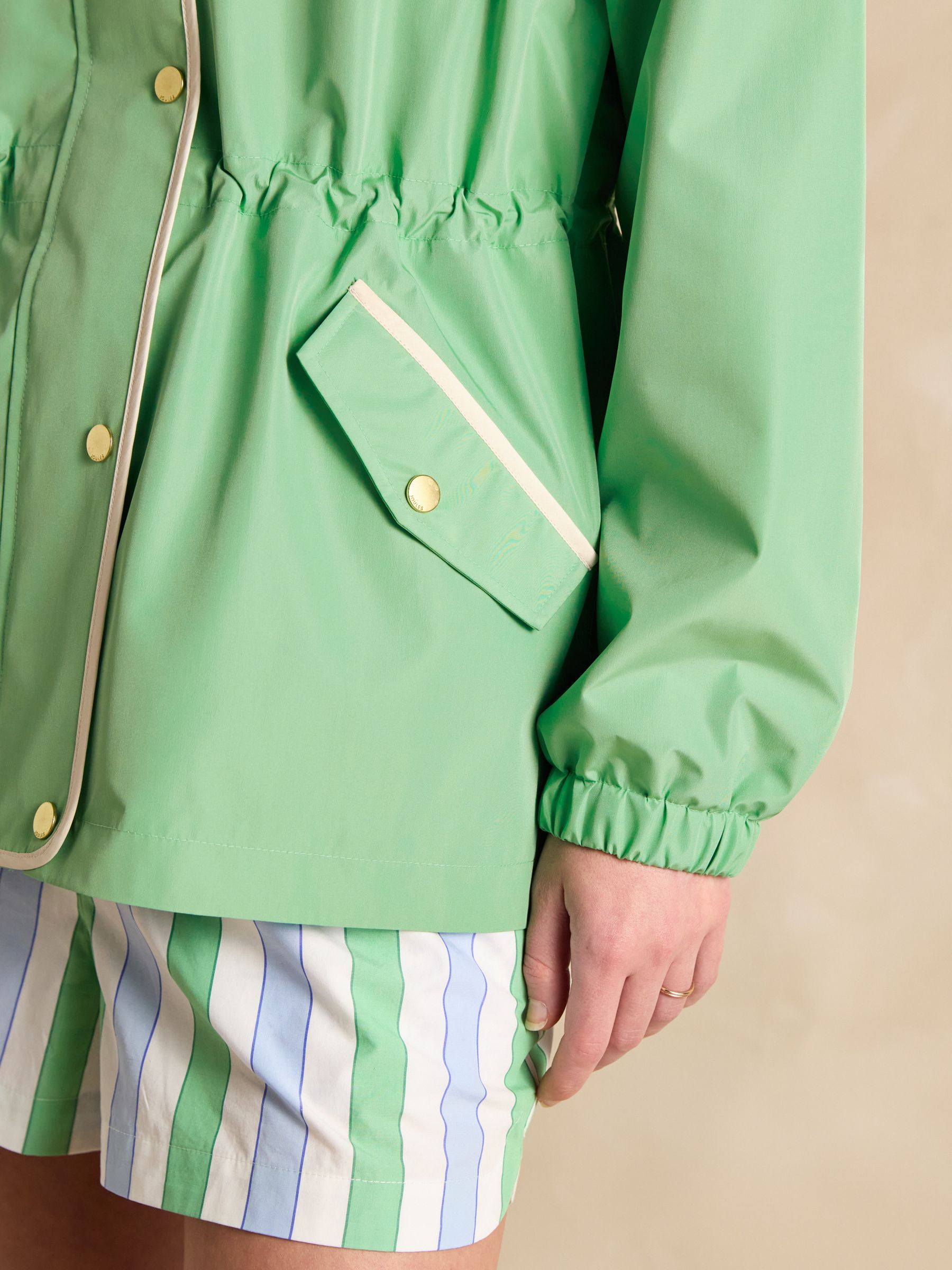 Buy Joules Holt Green Waterproof Packable Raincoat with Hood from the ...
