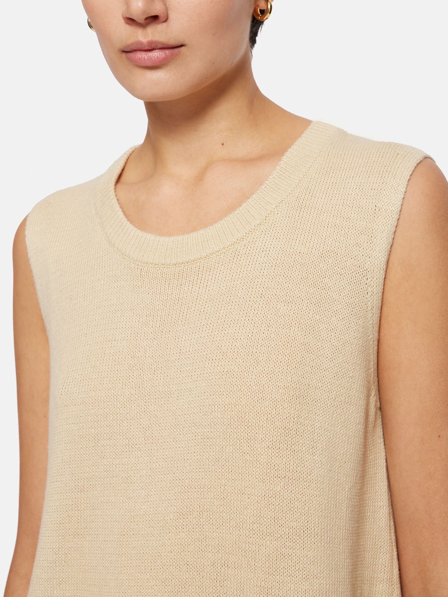 Buy Jigsaw Cream Linen Cotton Knitted Tunic from the Next UK online shop