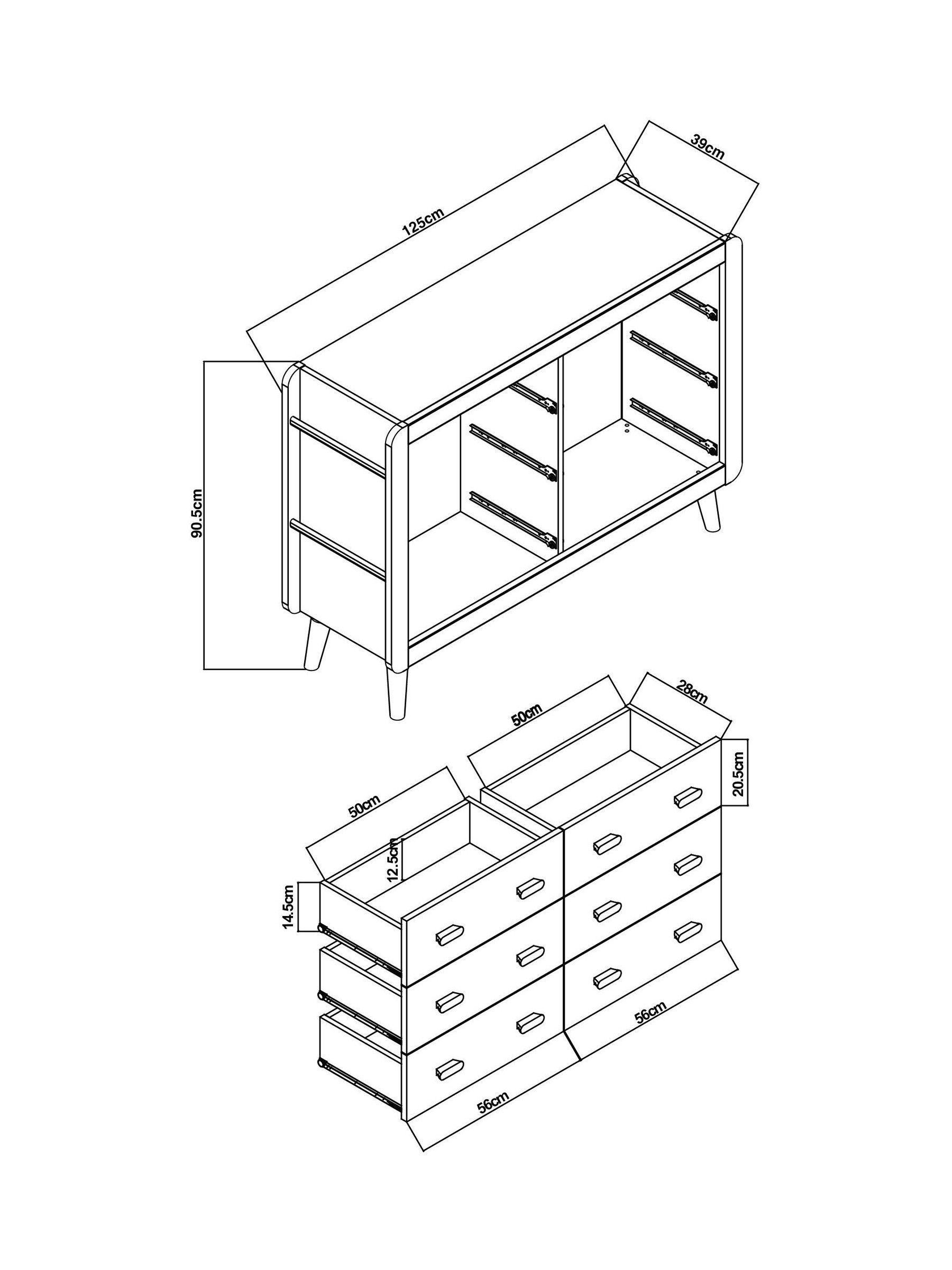 Buy Sage Green Kids Alix 6 Drawer Wide Half Wardrobe from Next Ireland