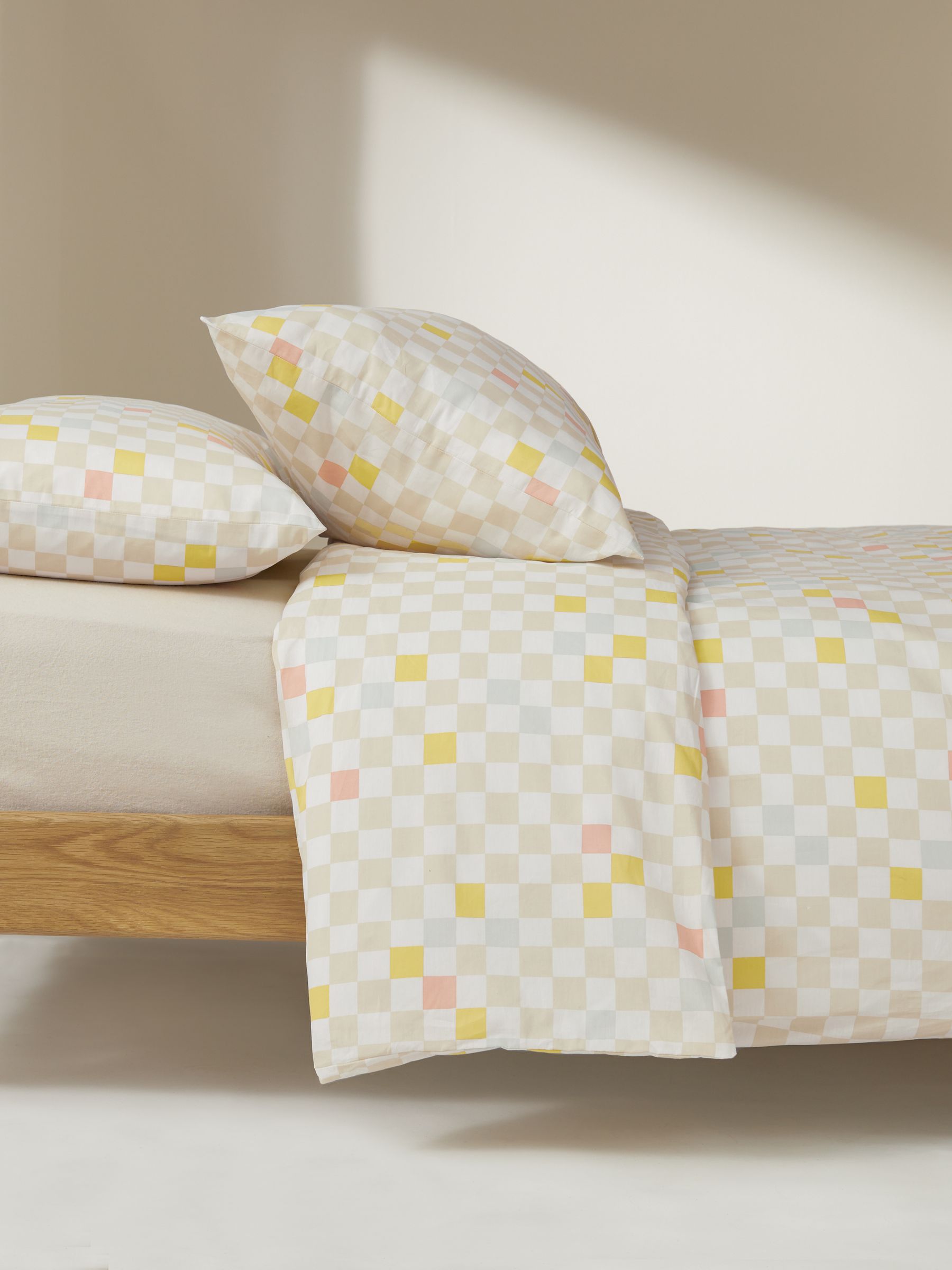 Buy MADE.COM Yellow Checkers 180 Thread Count Duvet Cover and ...