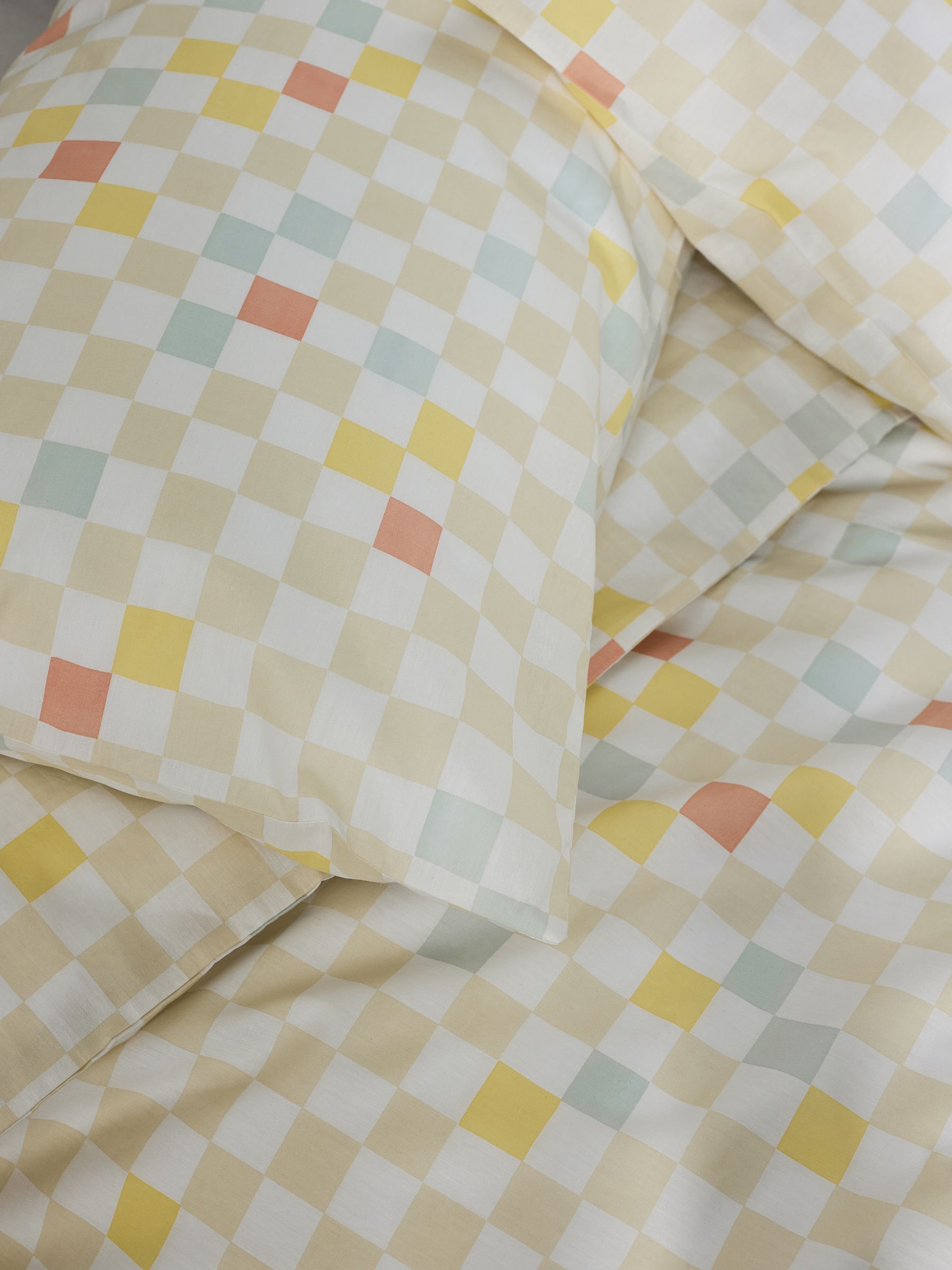 Buy MADE.COM Yellow Checkers 180 Thread Count Duvet Cover and ...