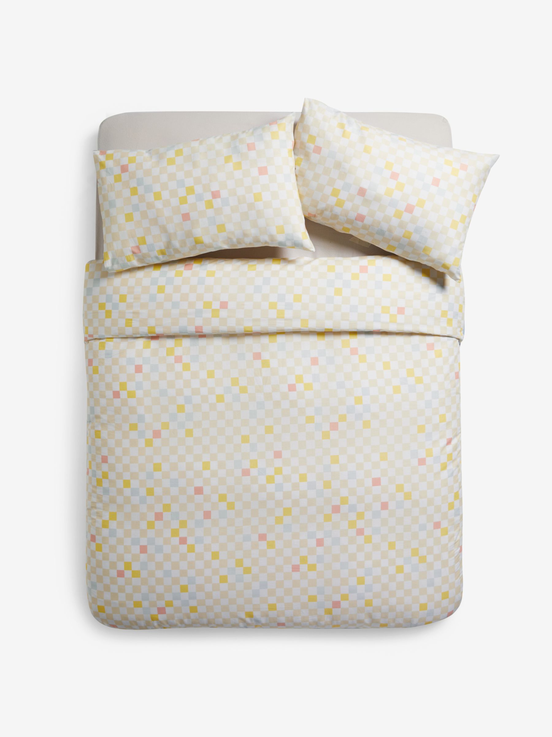 Buy MADE.COM Yellow Checkers 180 Thread Count Duvet Cover and ...