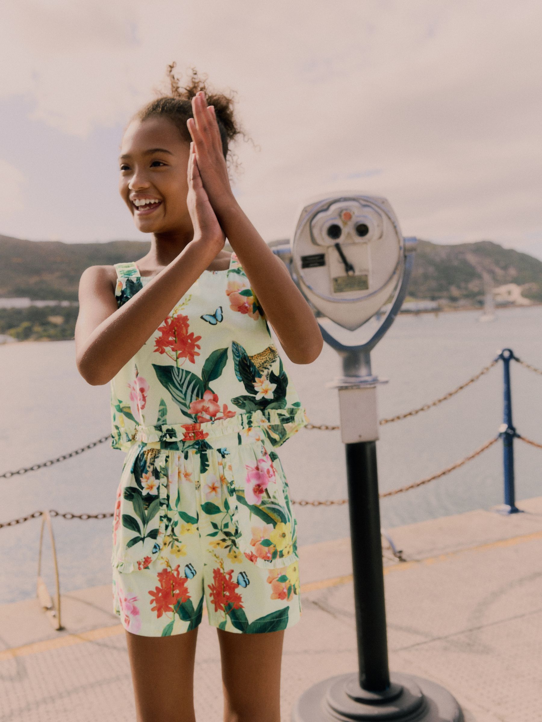 Buy Baker by Ted Baker Multi Tropical Print Woven 100% Cotton Top ...