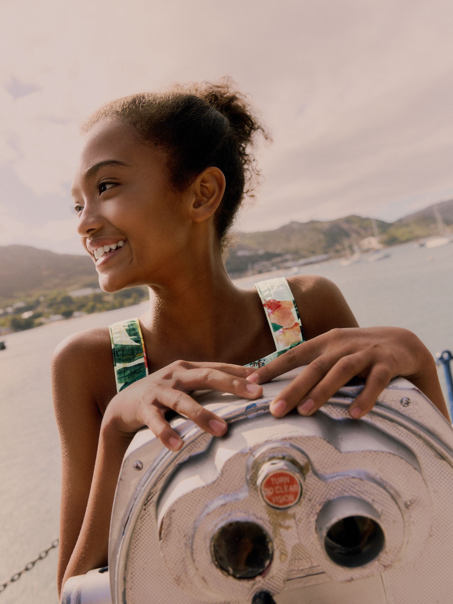 Buy Baker by Ted Baker Multi Tropical Print Woven 100% Cotton Top ...