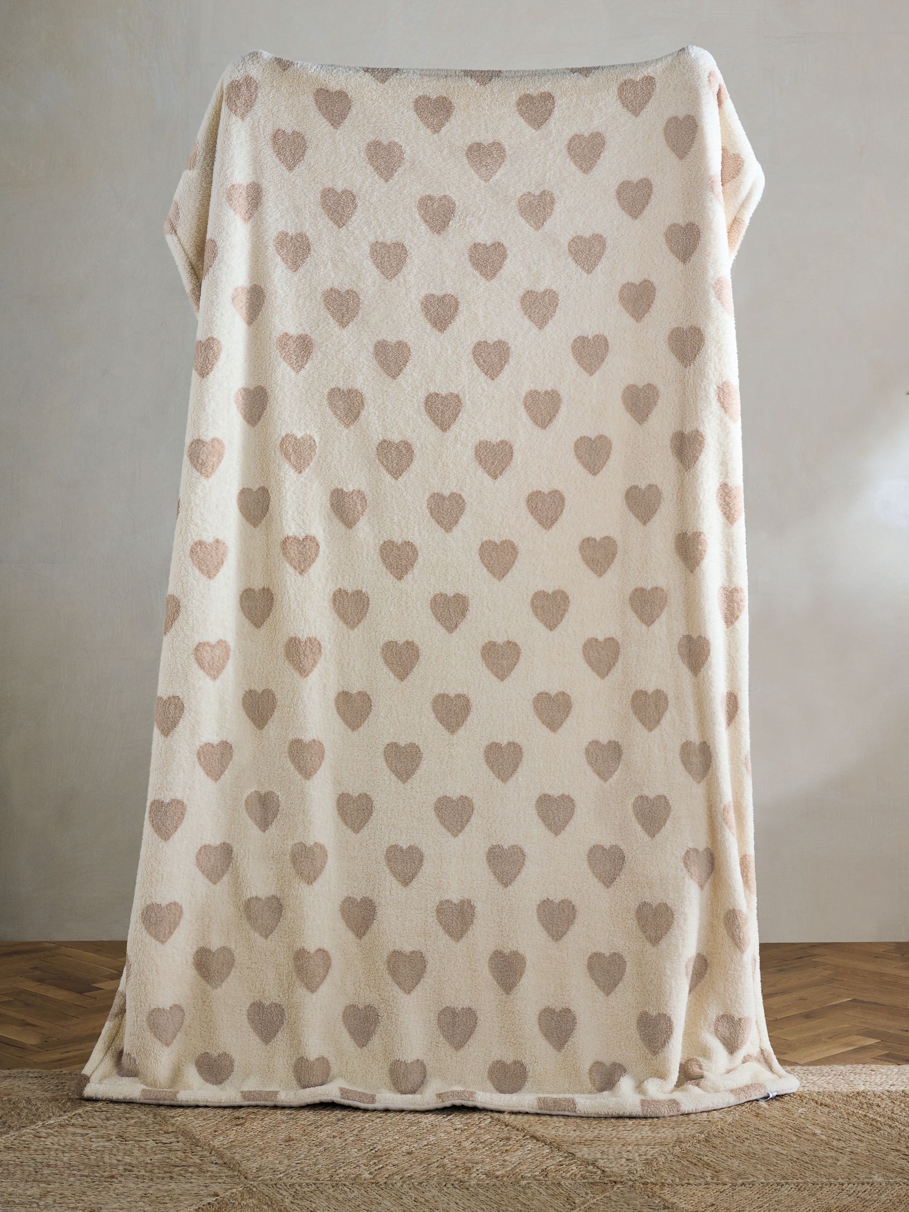 Buy Neutral Heart Supersoft Fleece Throw Blanket from the Next UK ...