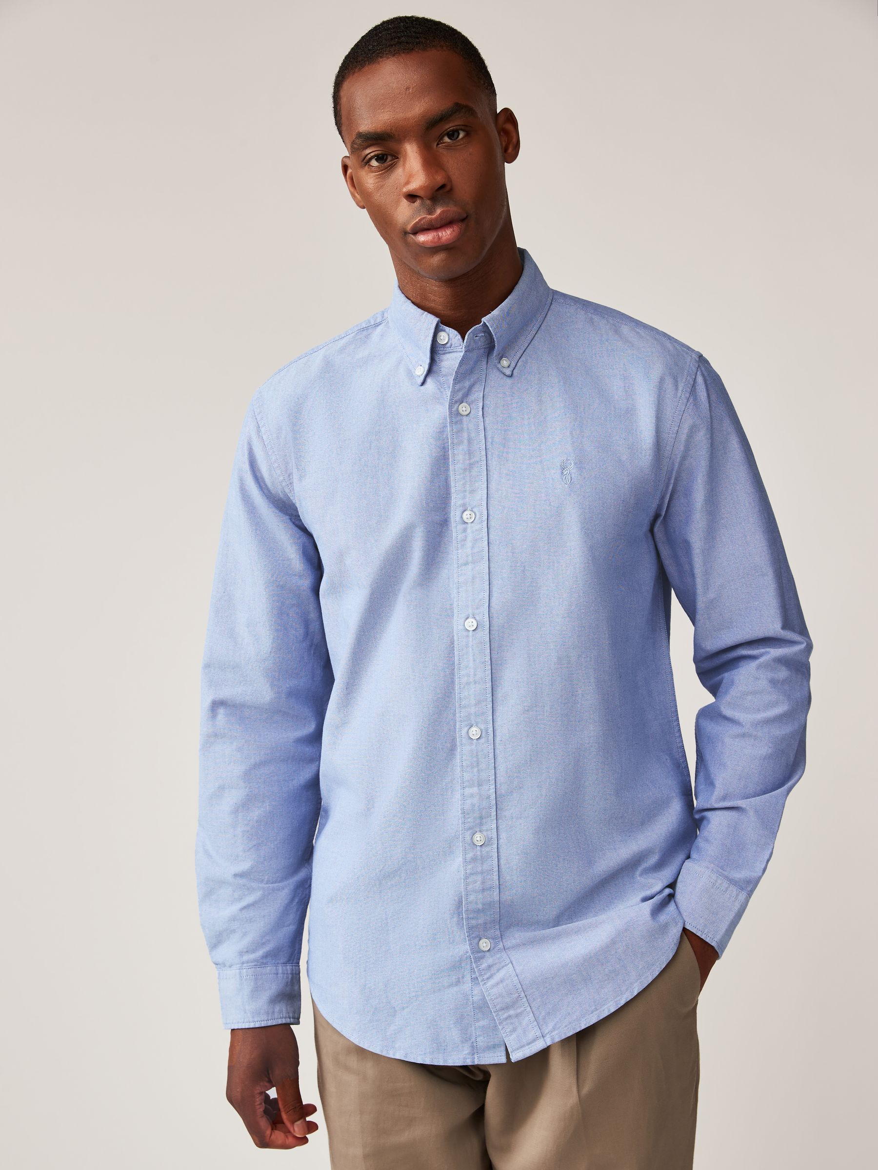 Buy White/Light Blue/Navy Blue 3 Pack 100% Cotton Long Sleeve Oxford ...