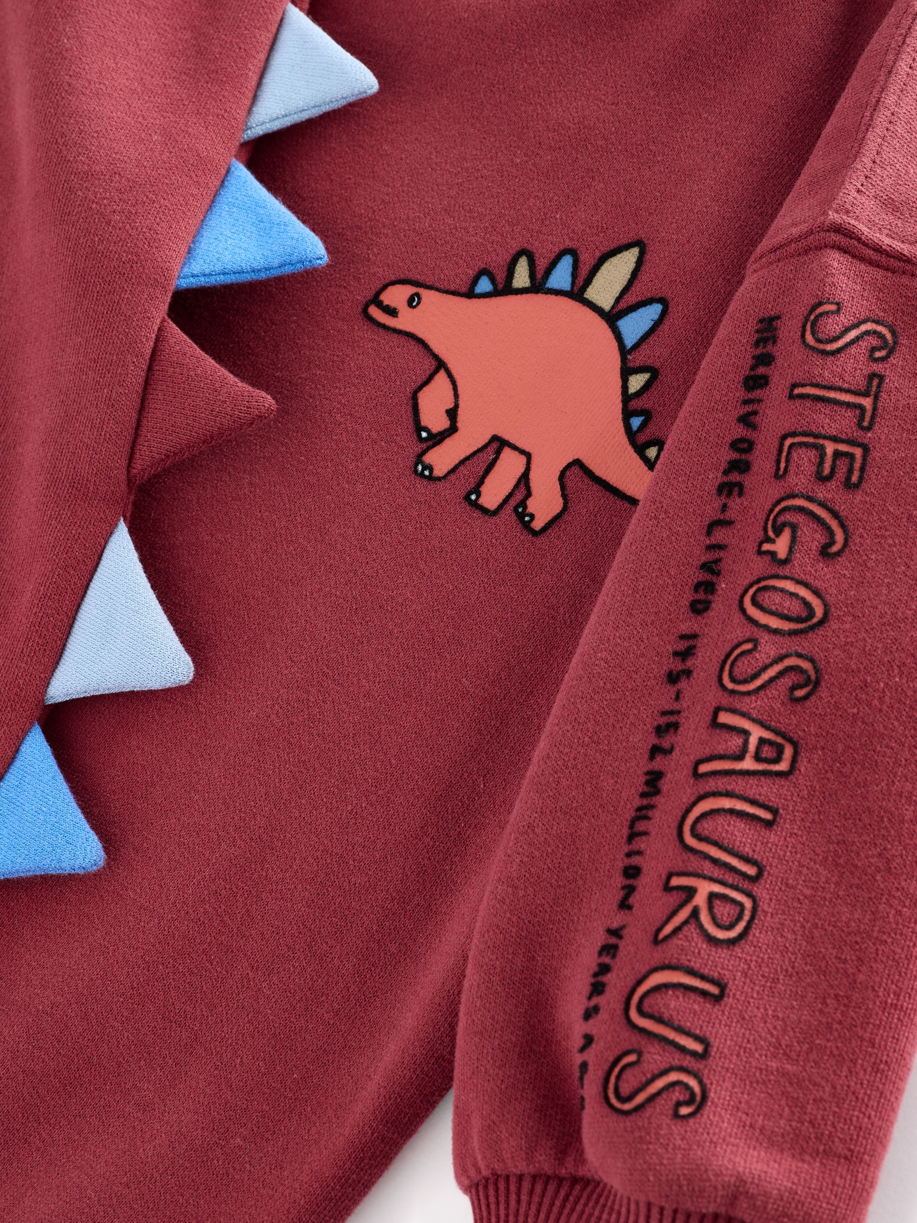 Buy Burgundy Red Dinosaur Spikes Crew Sweatshirt And Joggers Set (3mths ...
