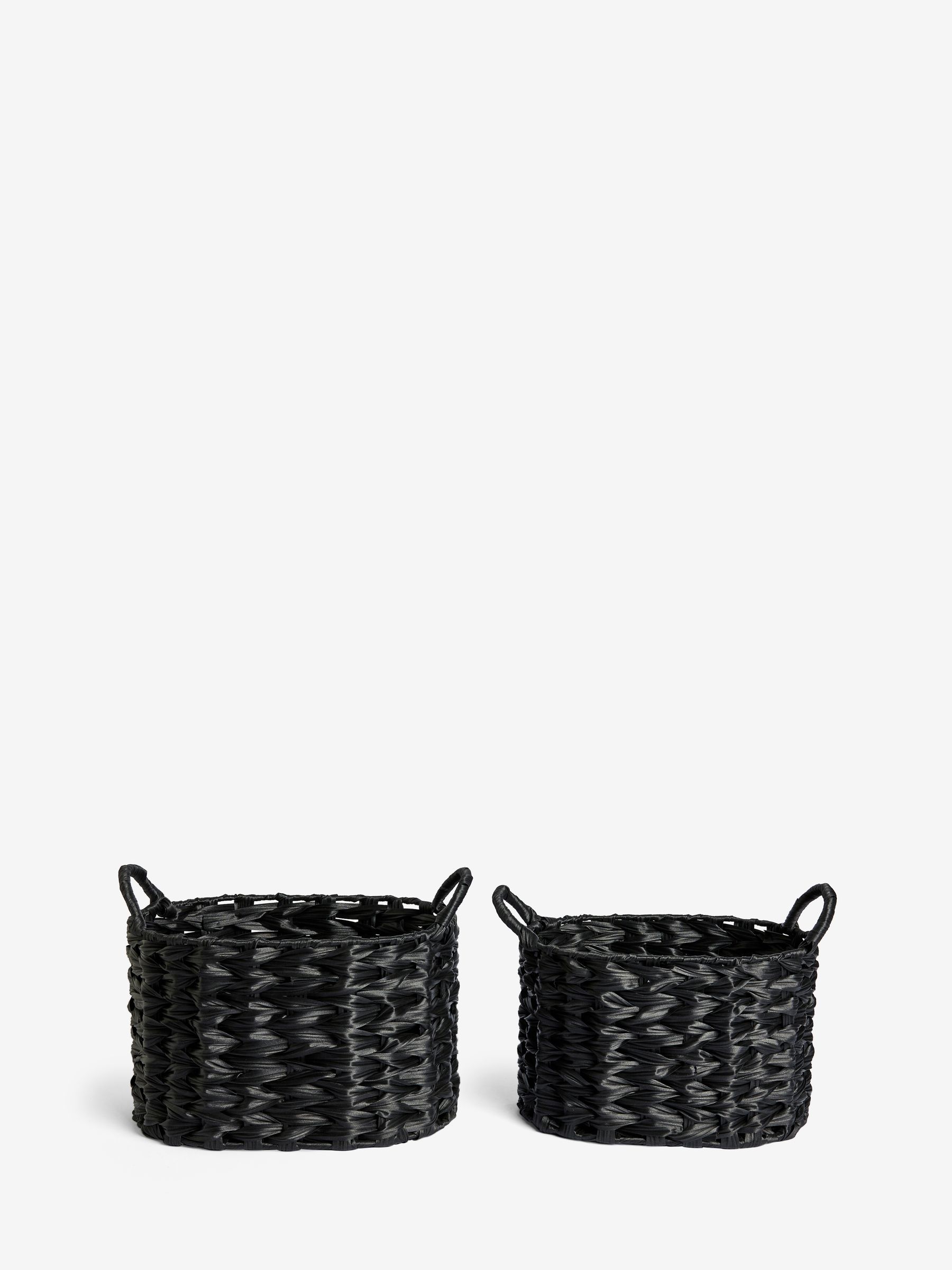 Buy Set of 2 Black Woven Plastic Storage Baskets from the Next UK ...