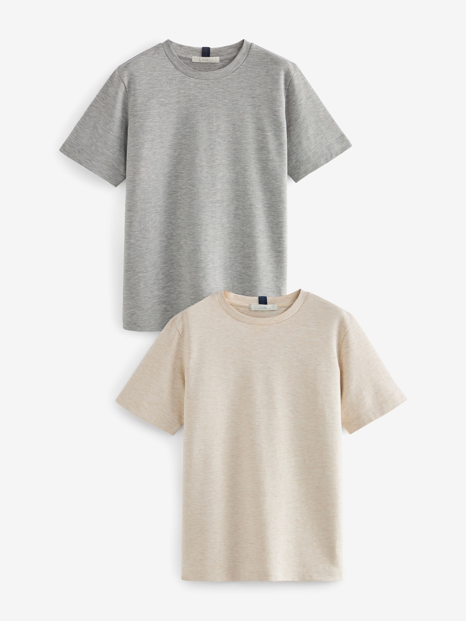 Buy Oatmeal Short Sleeve Heavyweight T-Shirts 2 Pack from the Next UK ...