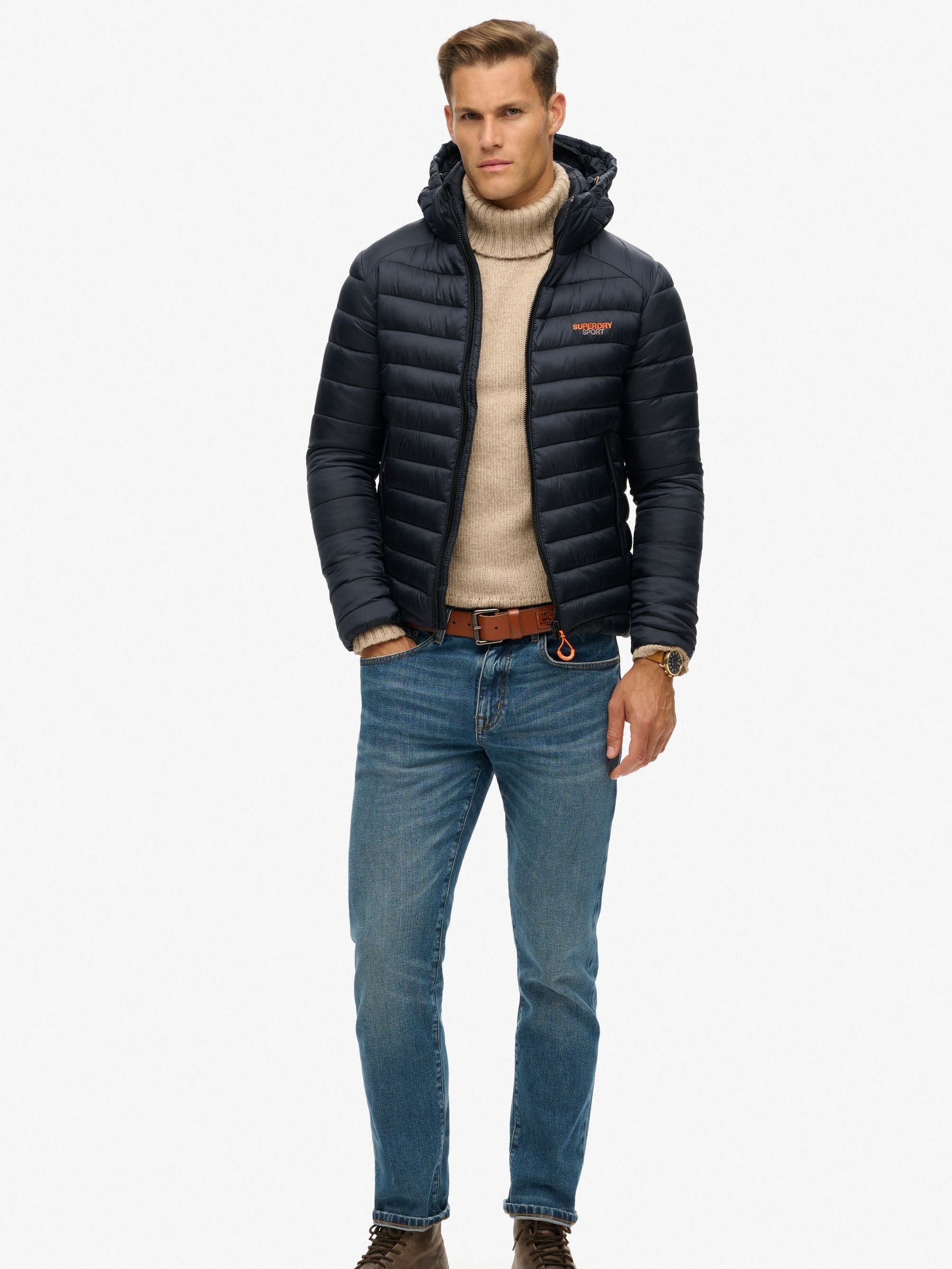 Buy Superdry Blue Hooded Fuji Padded Jacket from the Next UK online shop
