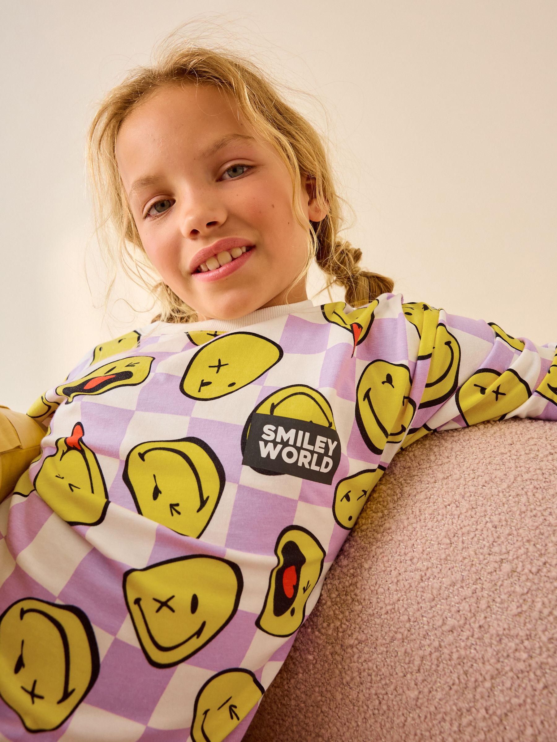 Buy Purple/White License Smiley Jogger Pyjamas (3-16yrs) from the Next ...