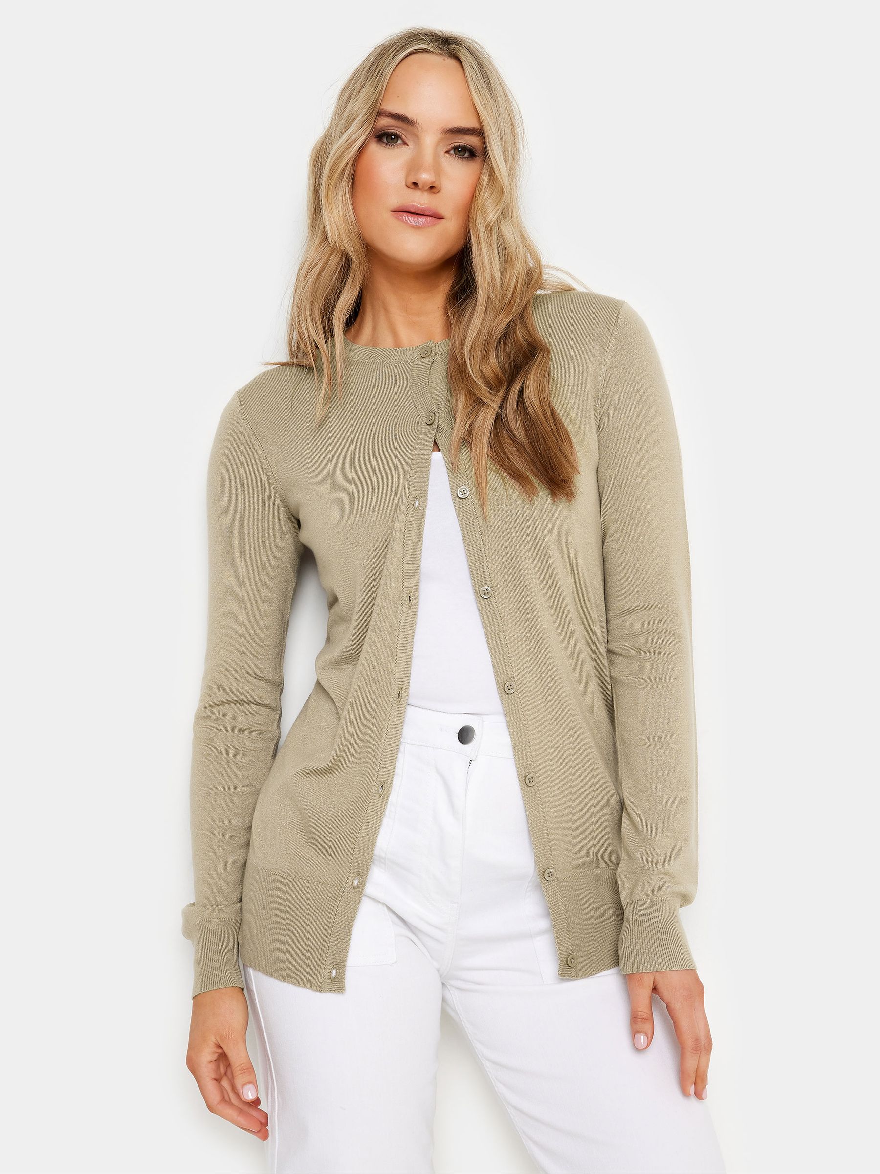 Buy Long Tall Sally Natural Crew Neck Cardigan from the Next UK online shop