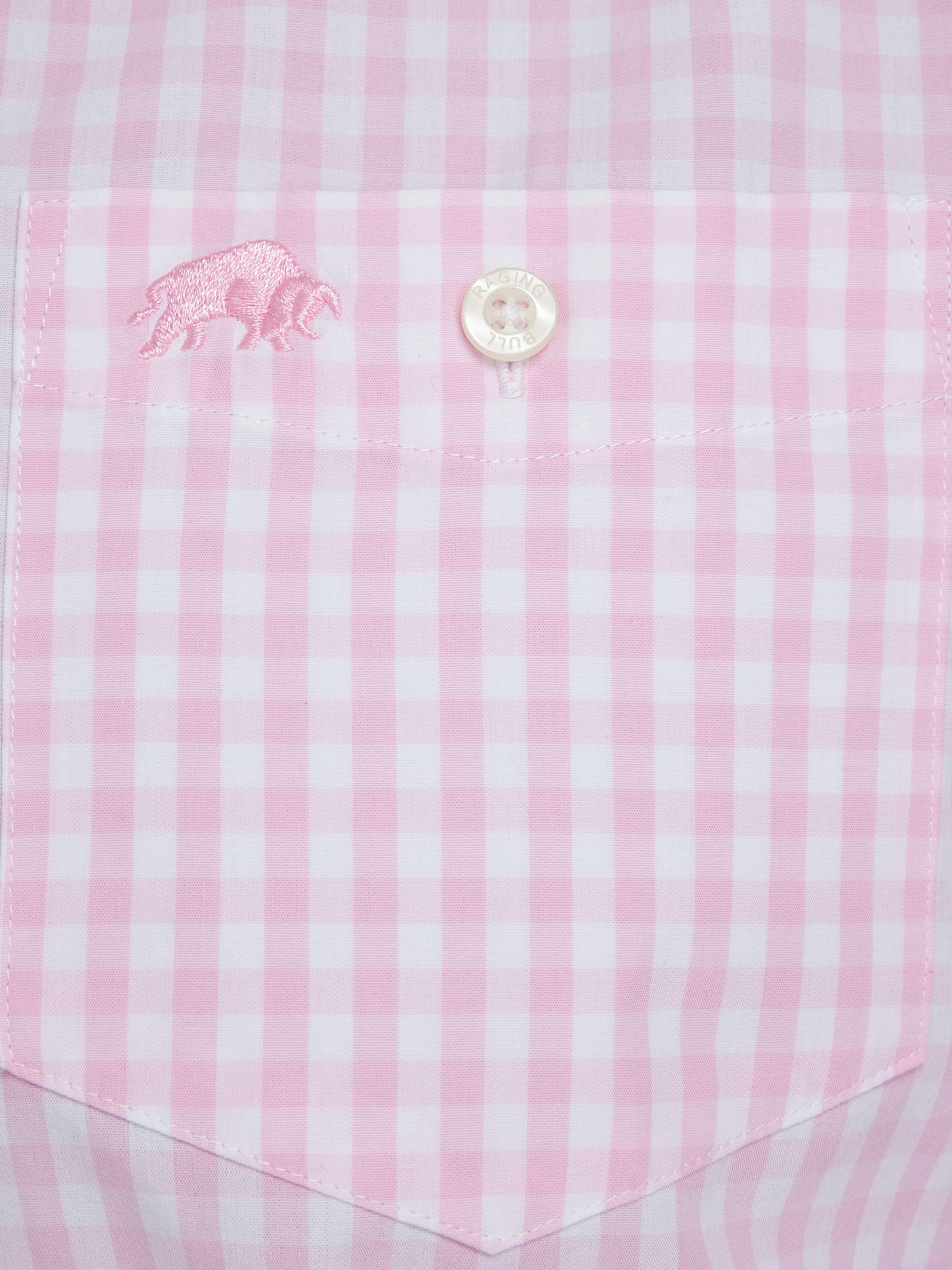 Buy Raging Bull Pink 100% Cotton Long Sleeve Classic Gingham Shirt from ...