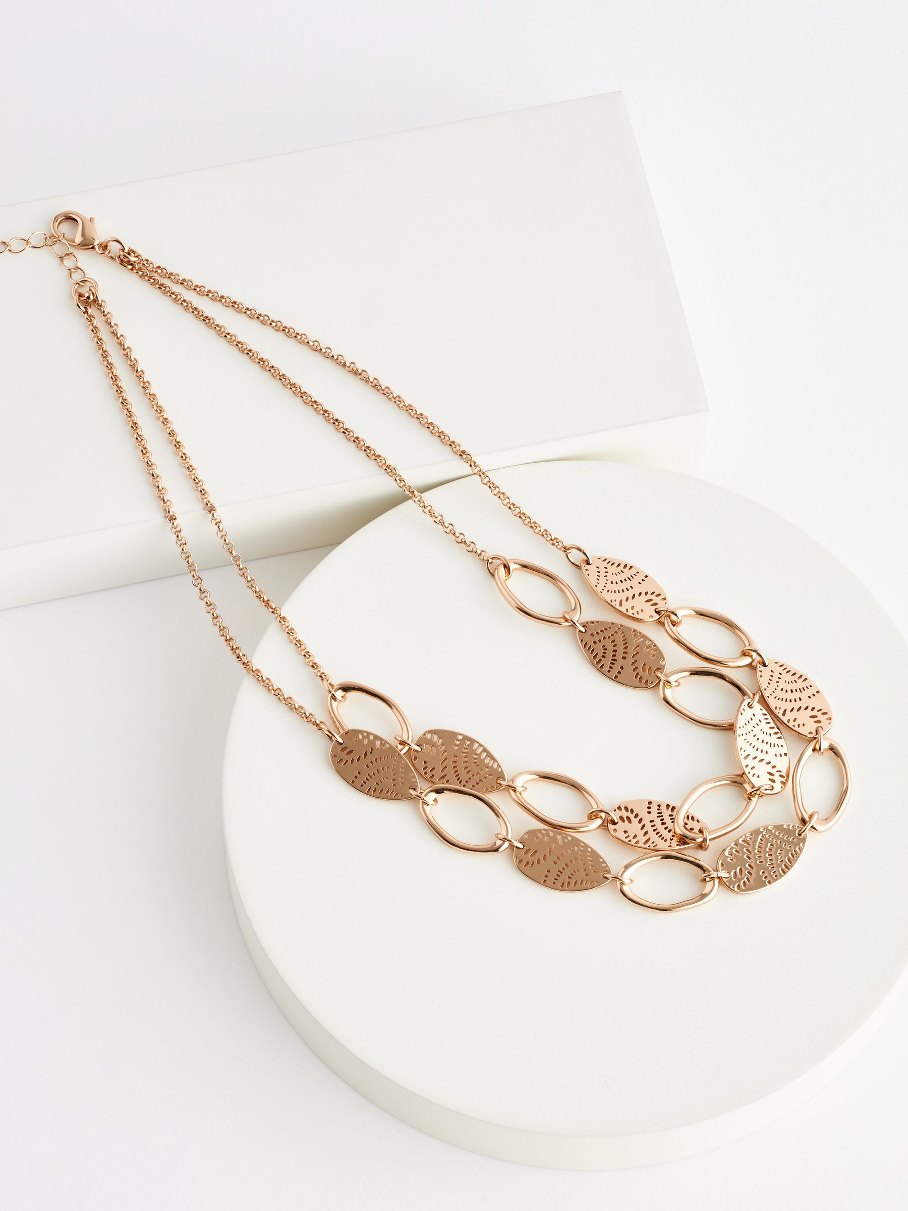 Buy Gold Tone Cutout Double Layer Necklace from the Next UK online shop