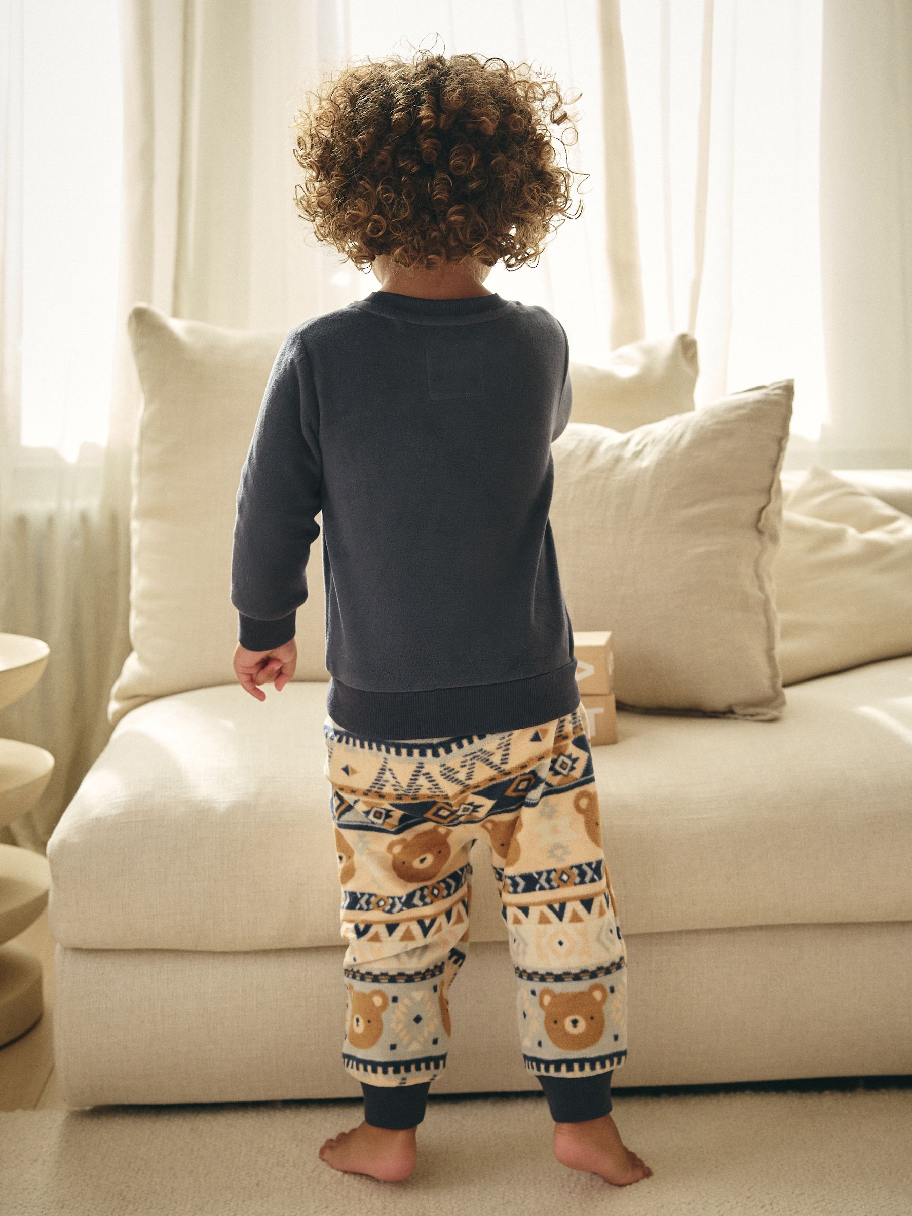 Buy Brown/Cream Bear Single Cosy Fleece Pyjamas (9mths-8yrs) from the ...