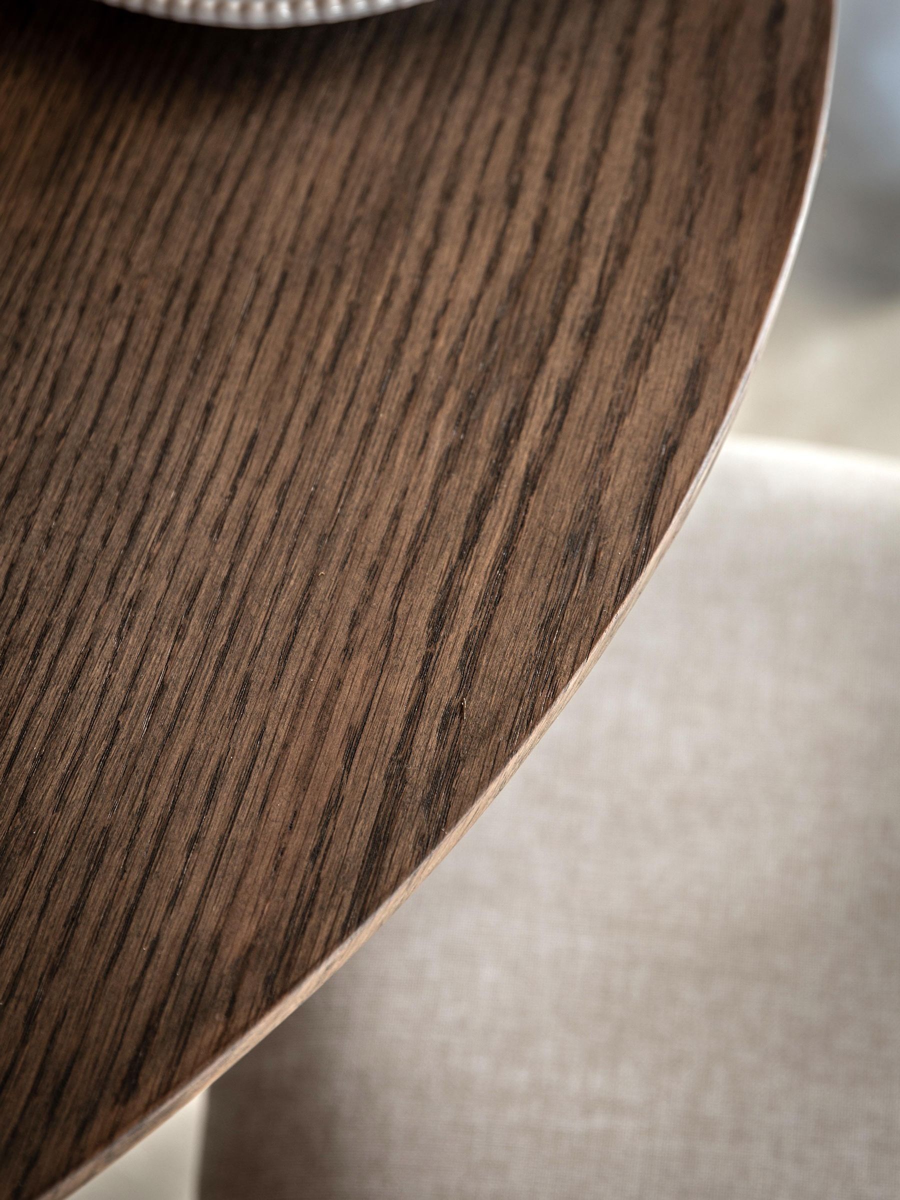 Buy Gallery Home Dark Wood Temara Oak Style 4 Seater Round Dining Table ...