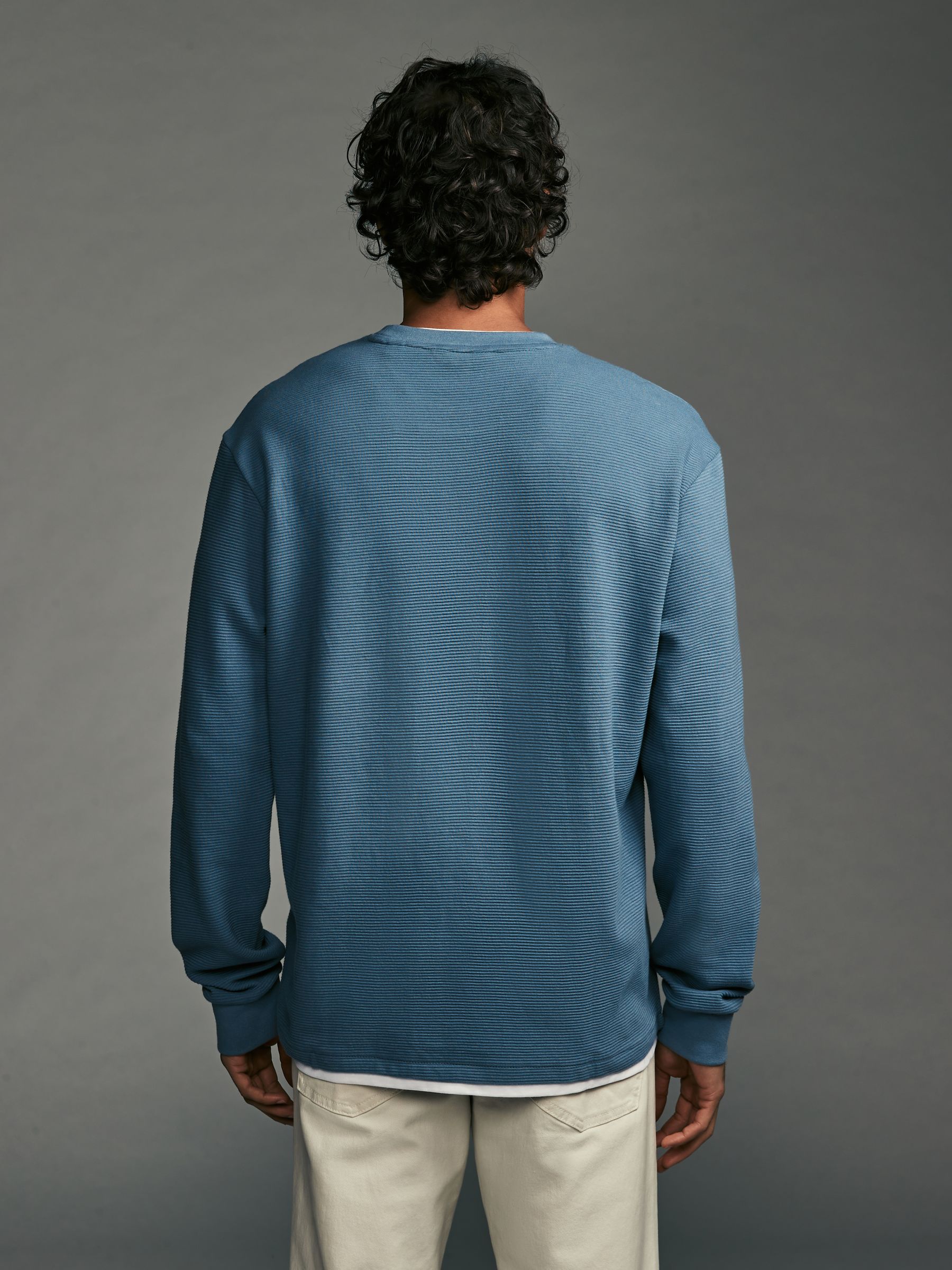 Buy Blue Texture Long Sleeve Mock Layer Jumper from the Next UK online shop