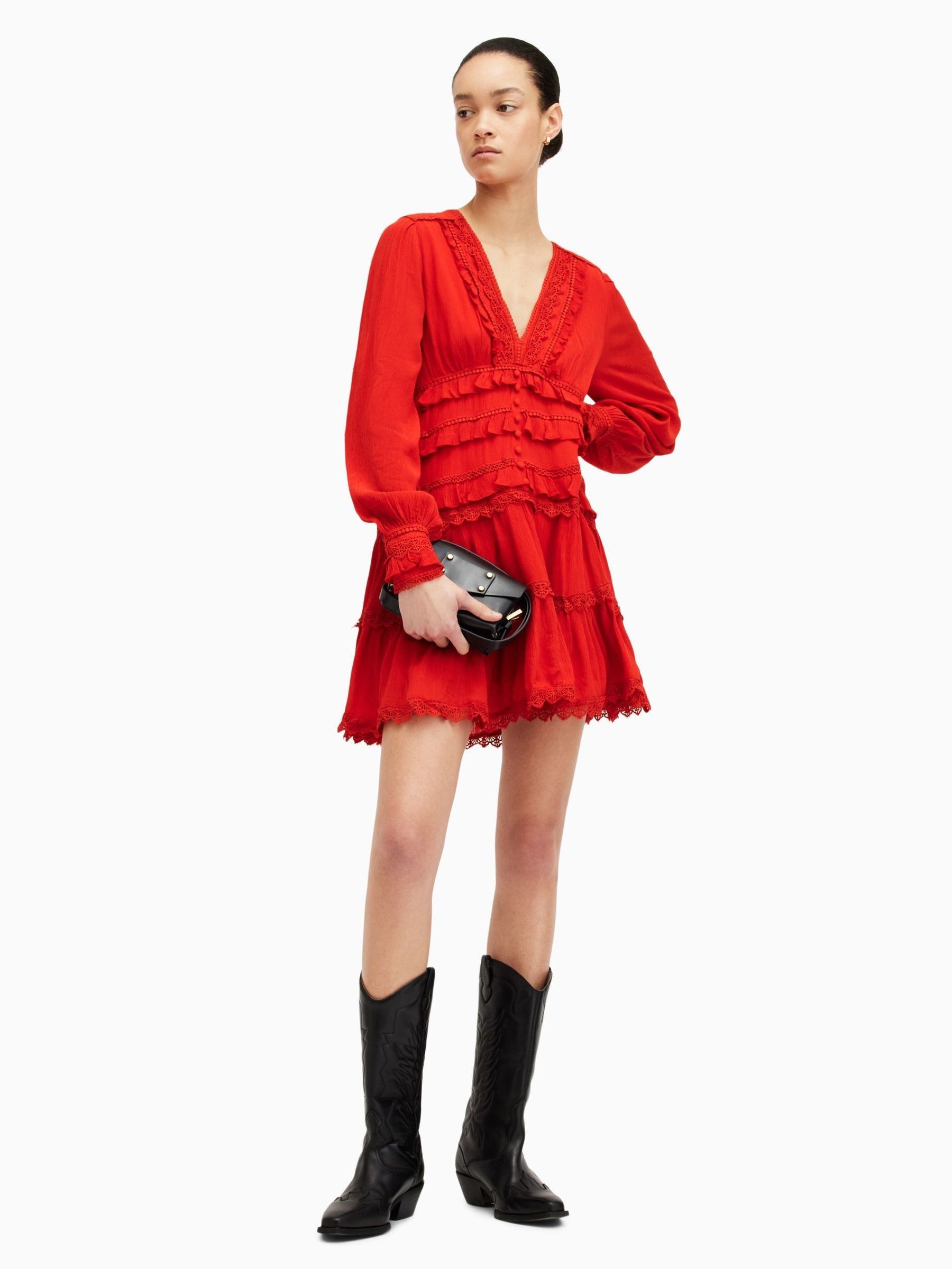Buy AllSaints Red Zora Dress from the Next UK online shop