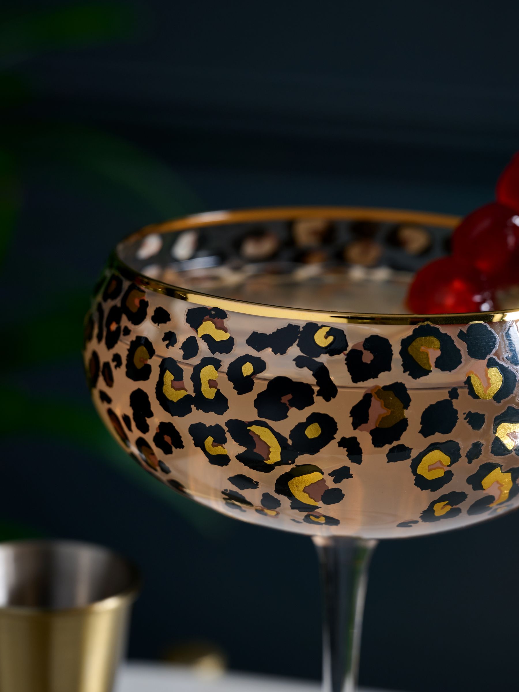 Buy Set of 2 Black Leopard Print Coupe Glasses from the Next UK online shop