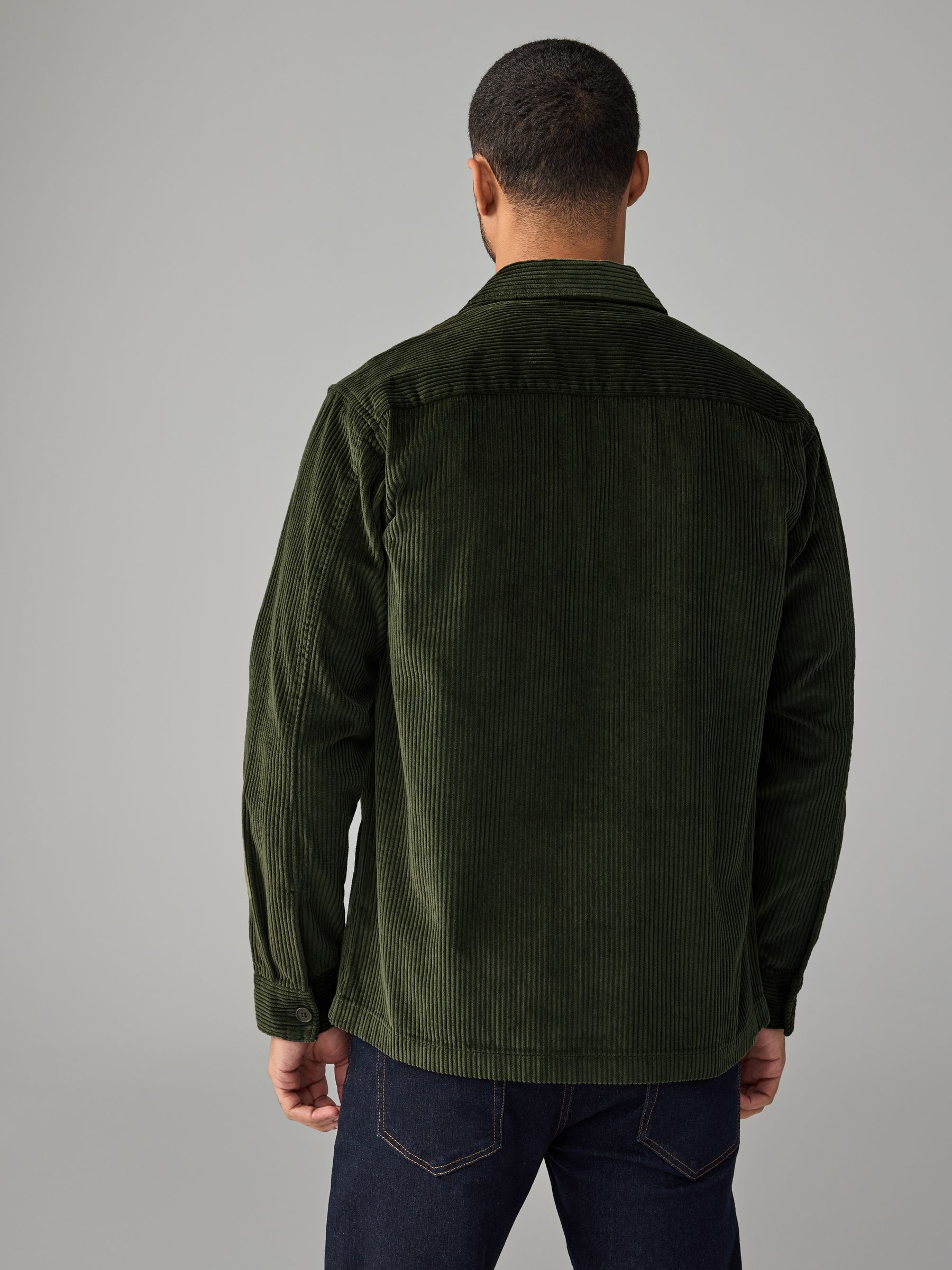 Buy Green Corduroy Twin Pocket 100% Cotton Shacket Overshirt from the ...