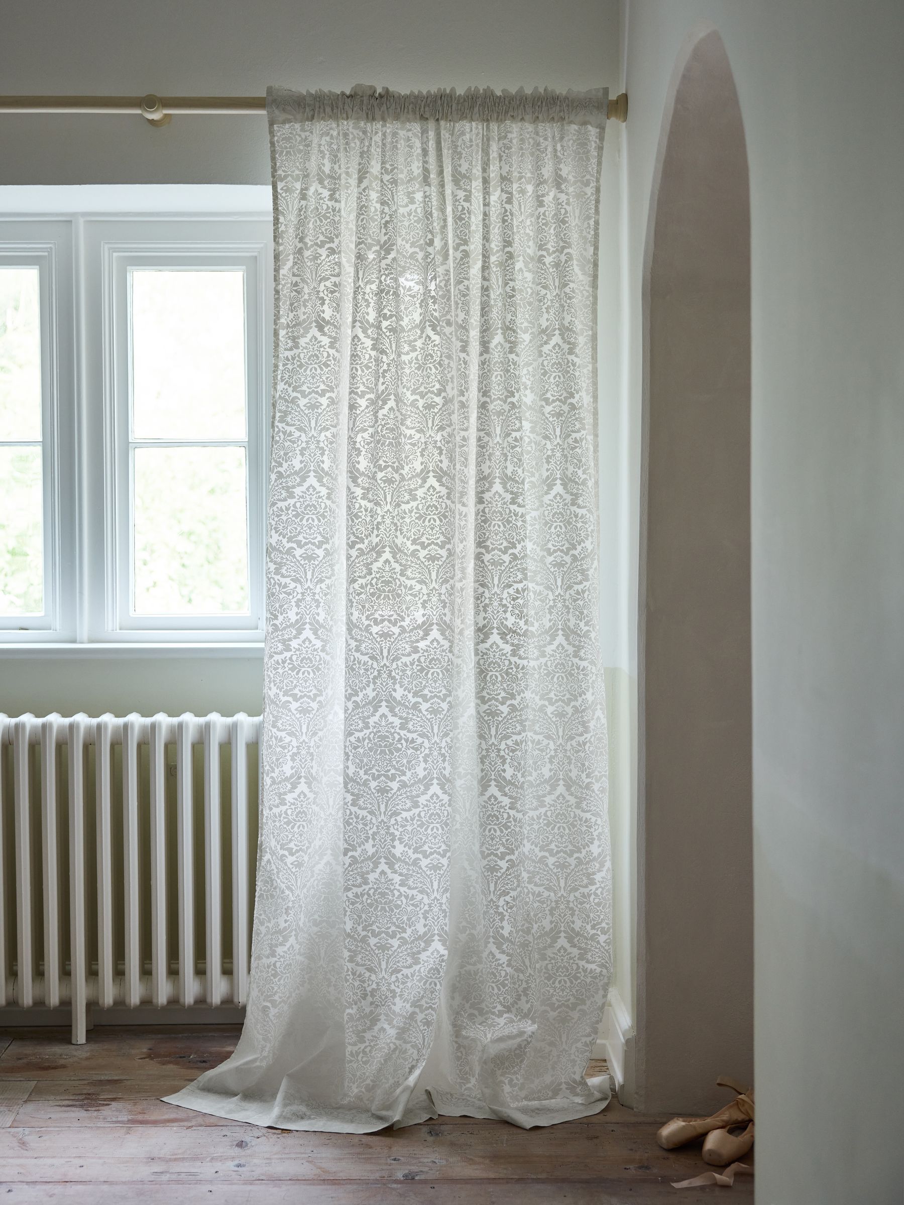 Buy Shabby Chic by Rachel Ashwell® White Slot Header Damask Voile ...