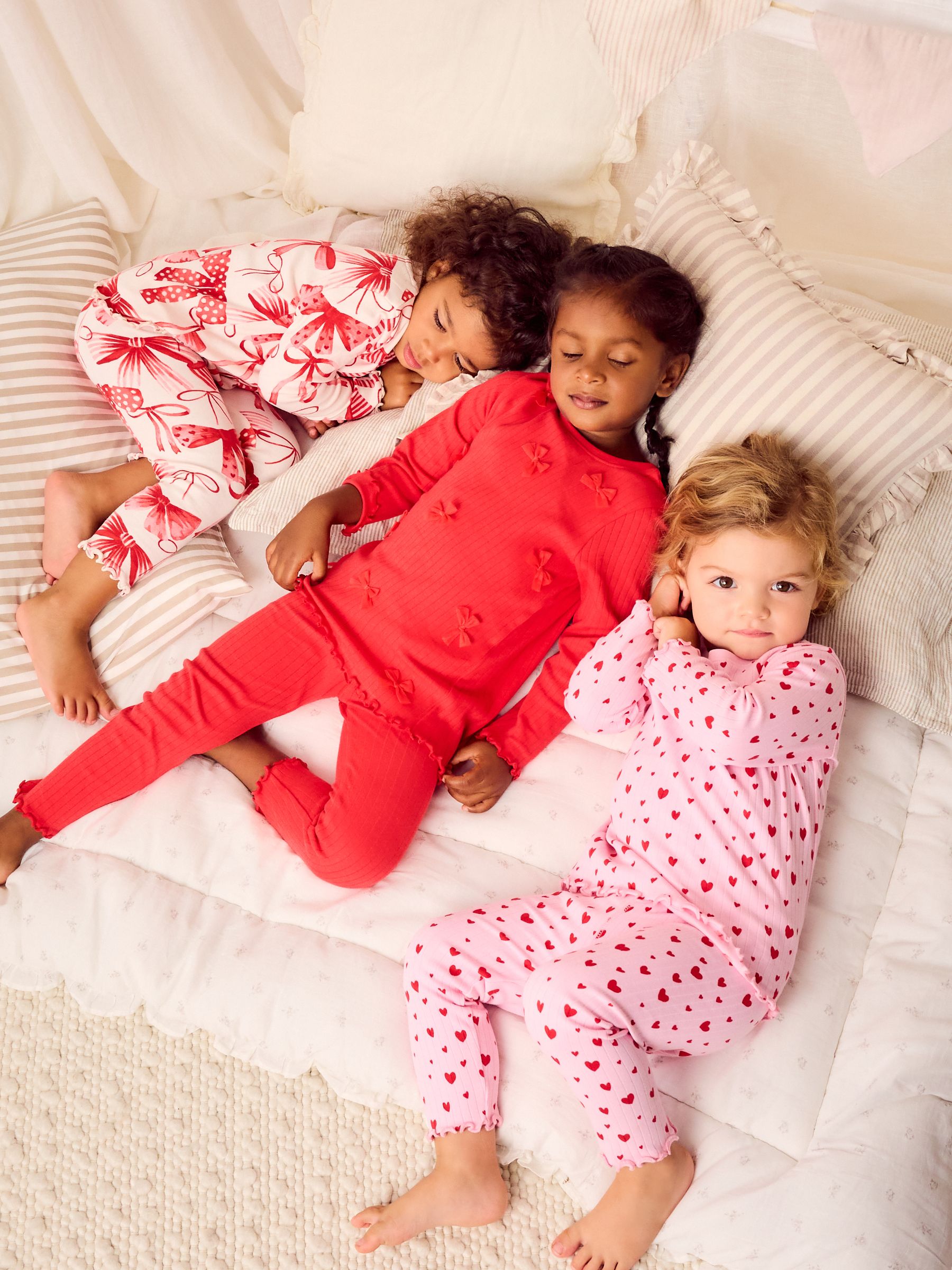 Buy Red Bow/ Heart Snuggle Pyjamas 3 Pack (9mths-16yrs) from Next Saudi ...