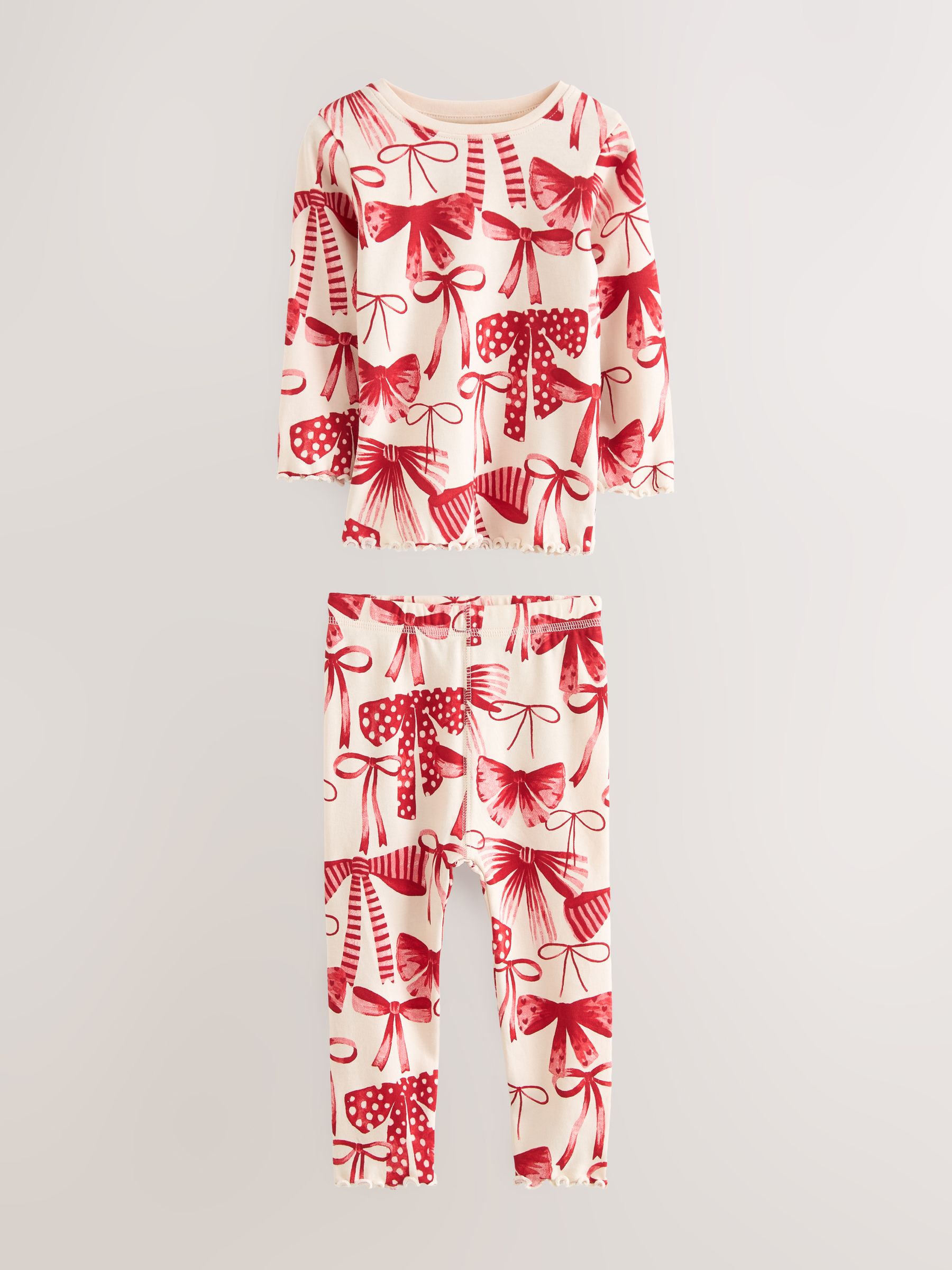 Buy Red Bow/ Heart Snuggle Pyjamas 3 Pack (9mths-16yrs) from Next Japan