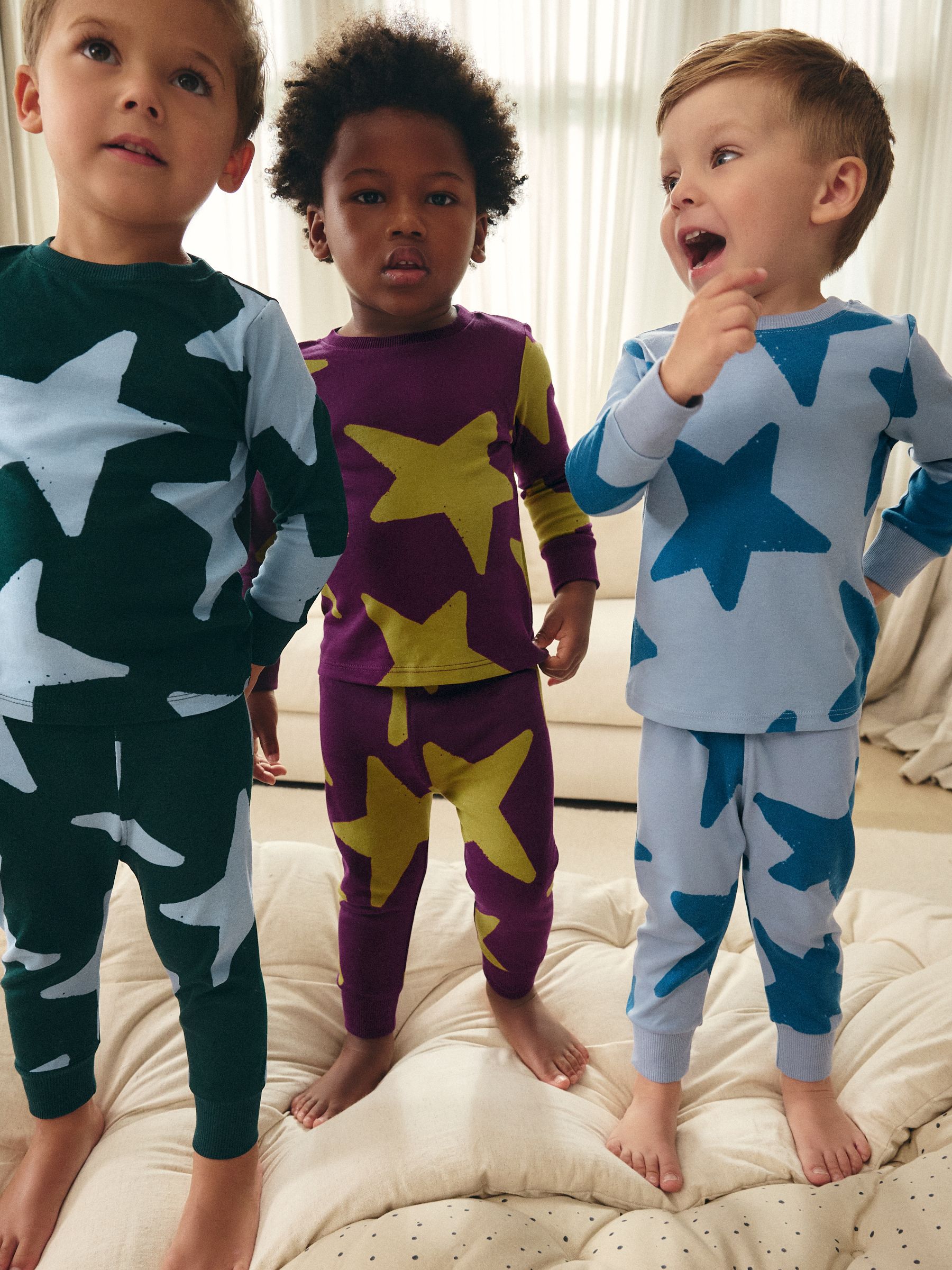 Buy Multi 3 Pack Snuggle 100% Cotton Pyjamas (9mths-10yrs) from the ...