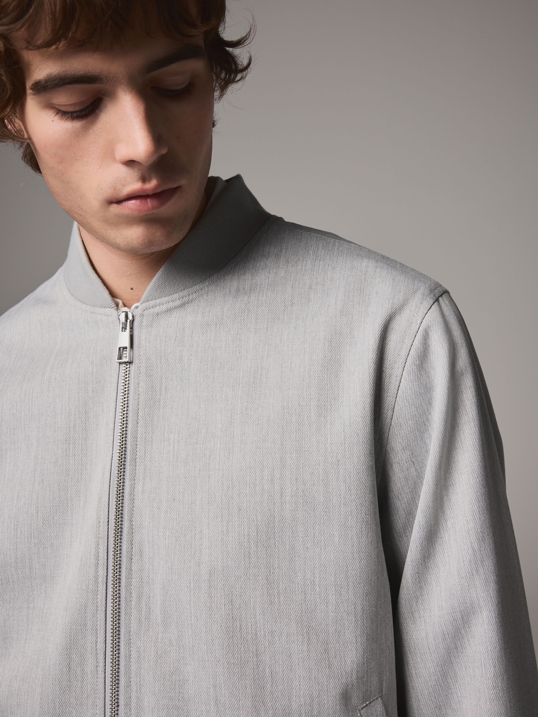 Buy Light Grey Smart Bomber Jacket from Next Saudi Arabia