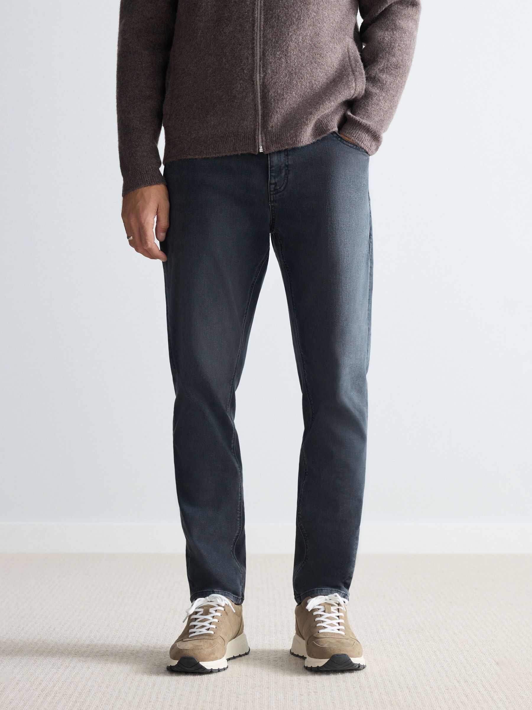 Buy Charcoal Grey Slim Fit Motion Flex Ultra Soft Jeans from the Next ...