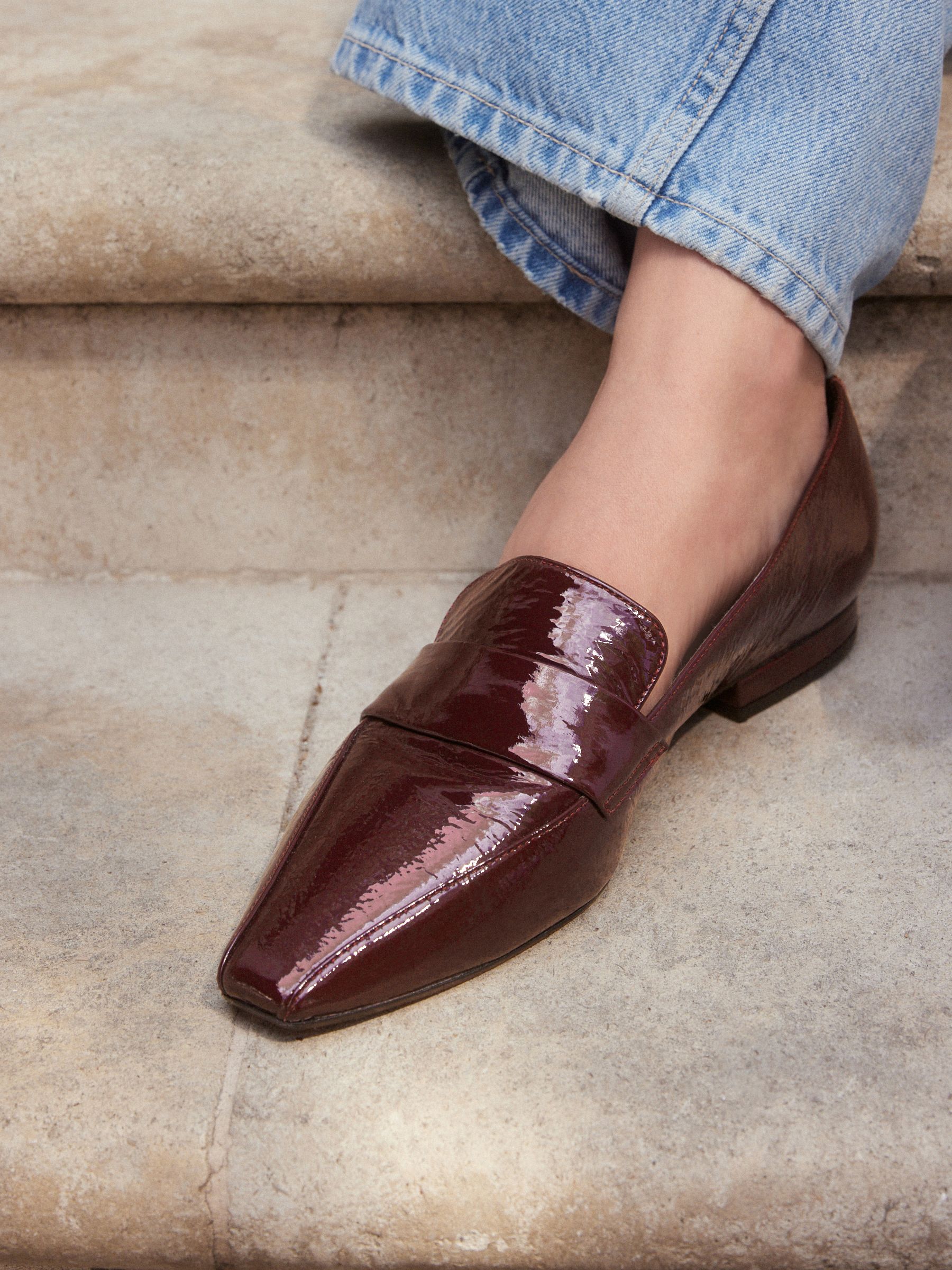Buy Berry Red Standard Fit Tabitha Simmons Jess Leather Square Toe ...