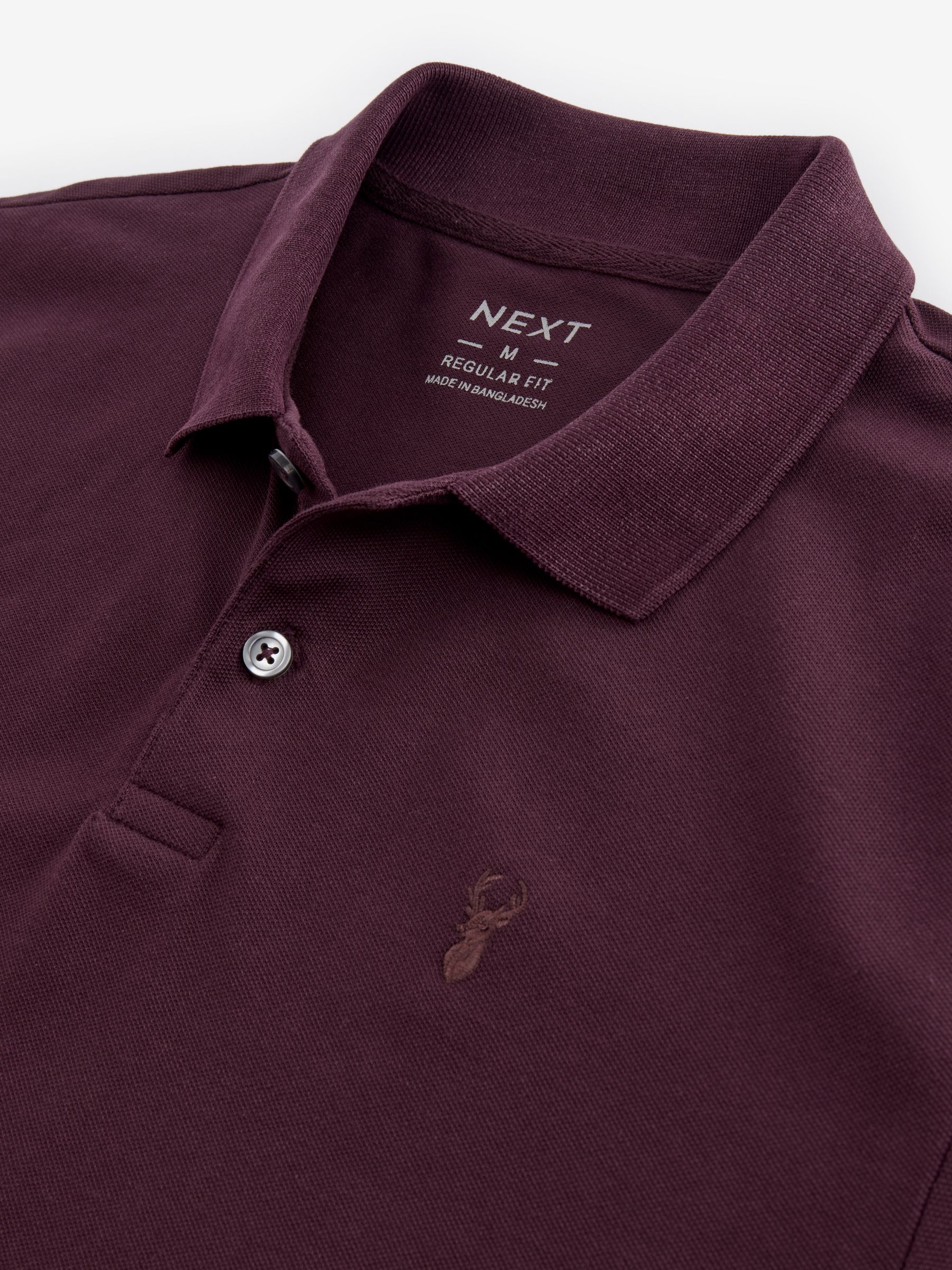 Buy Purple Fig Regular Fit Short Sleeve Pique Polo Shirt from the Next ...