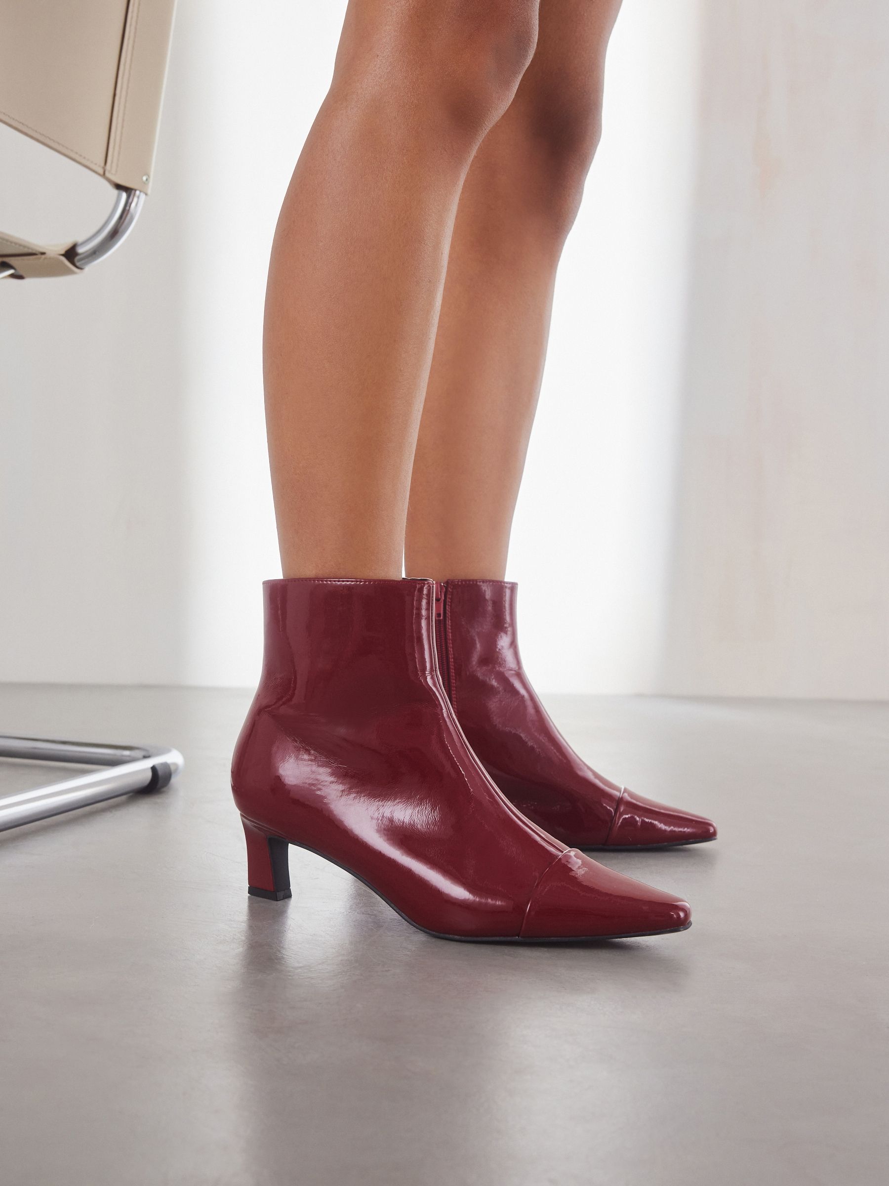 Buy Red Patent Forever Comfort® Chisel Toe Ankle Boots from the Next UK ...