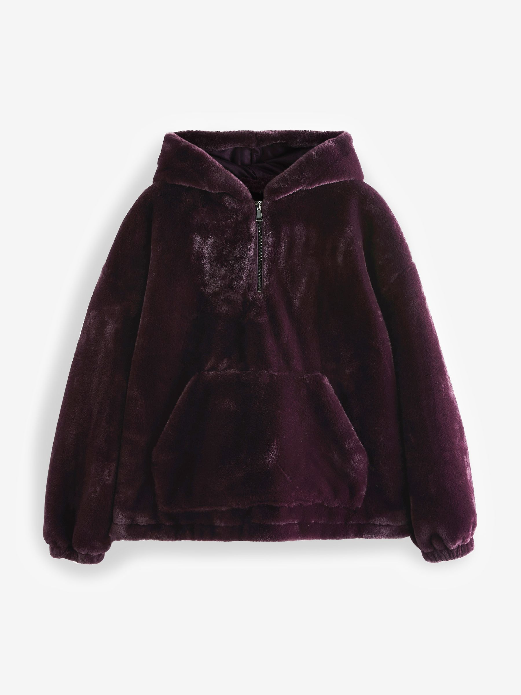 Buy Burgundy Red Faux Fur Half Zip Jacket from the Next UK online shop