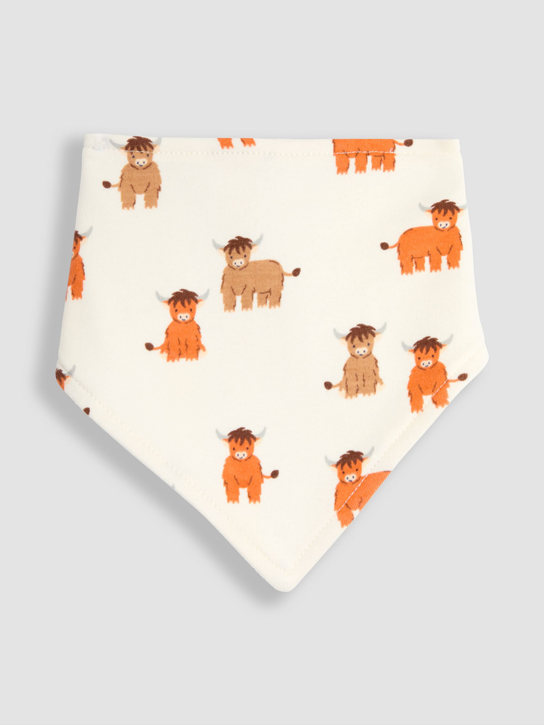 Buy JoJo Maman Bébé Ecru Highland Cow Dribble Bibs 3 Pack from the Next ...