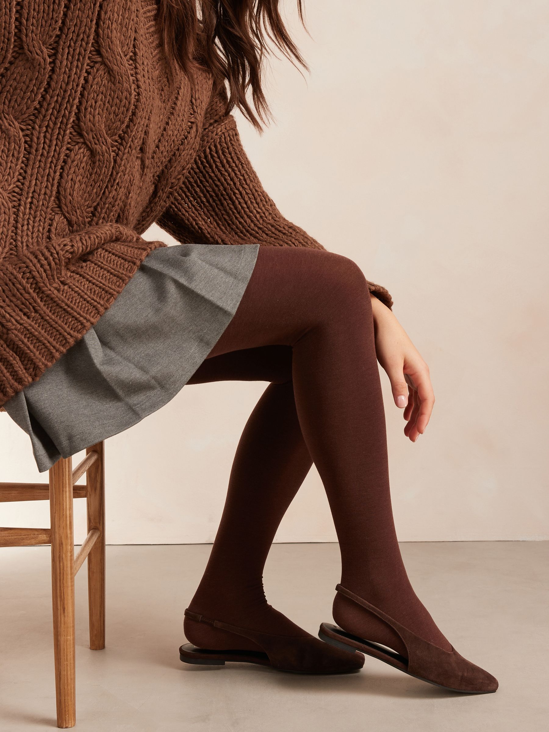 Buy Chocolate Brown Plain Thermal 100D Tights from Next Luxembourg