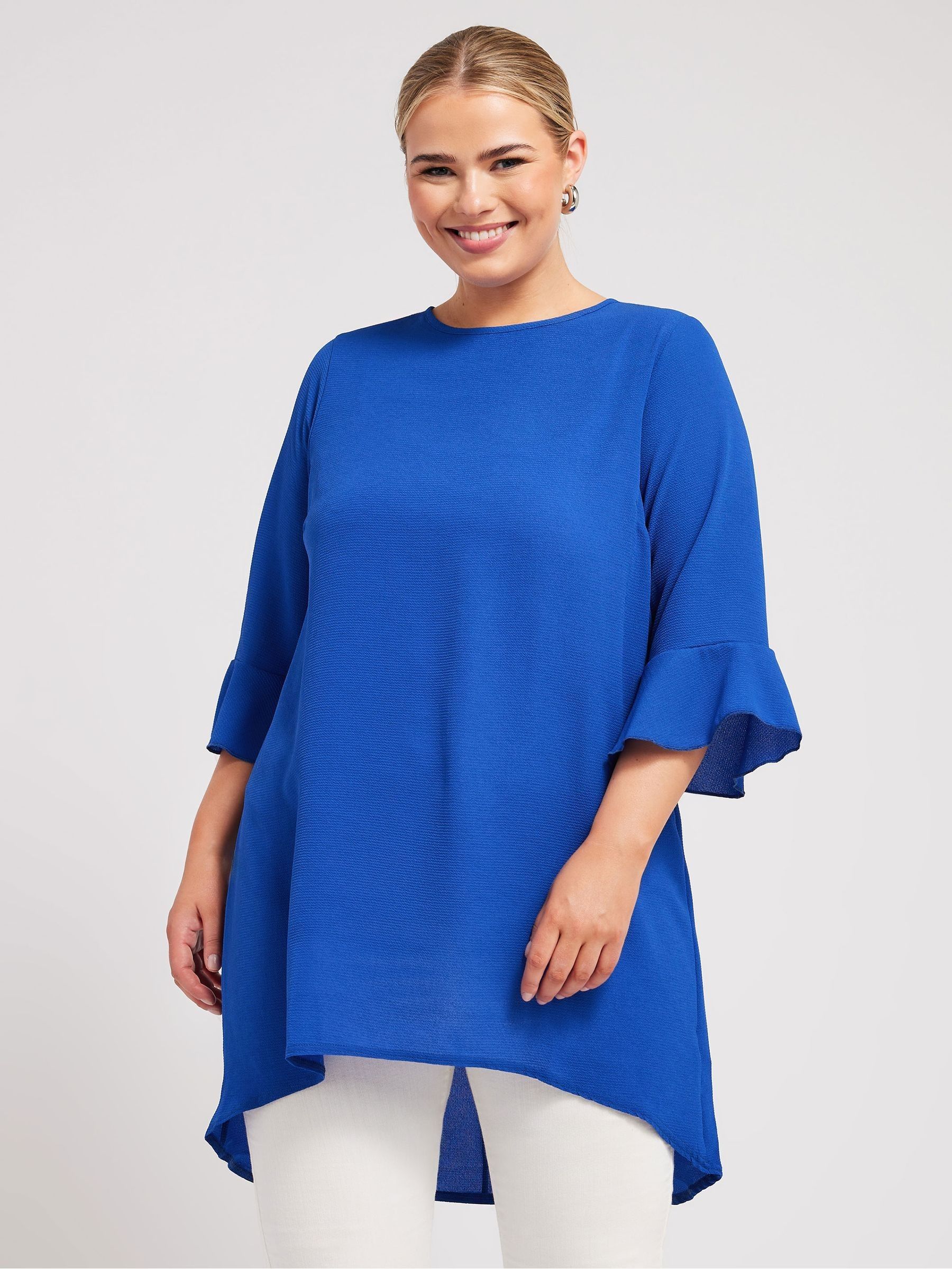 Buy Yours Curve Blue Flute Sleeve Tunic from the Next UK online shop