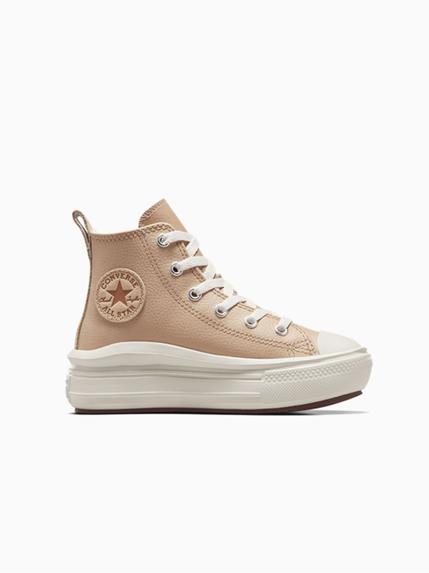Buy Converse Neutral Chuck Taylor Leather Fleece Lined Move Junior ...