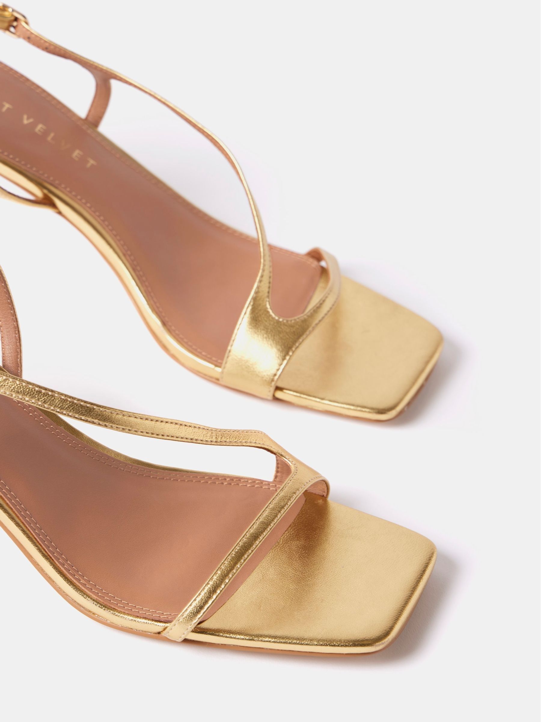 Buy Mint Velvet Gold Leather Strap Heels from the Next UK online shop