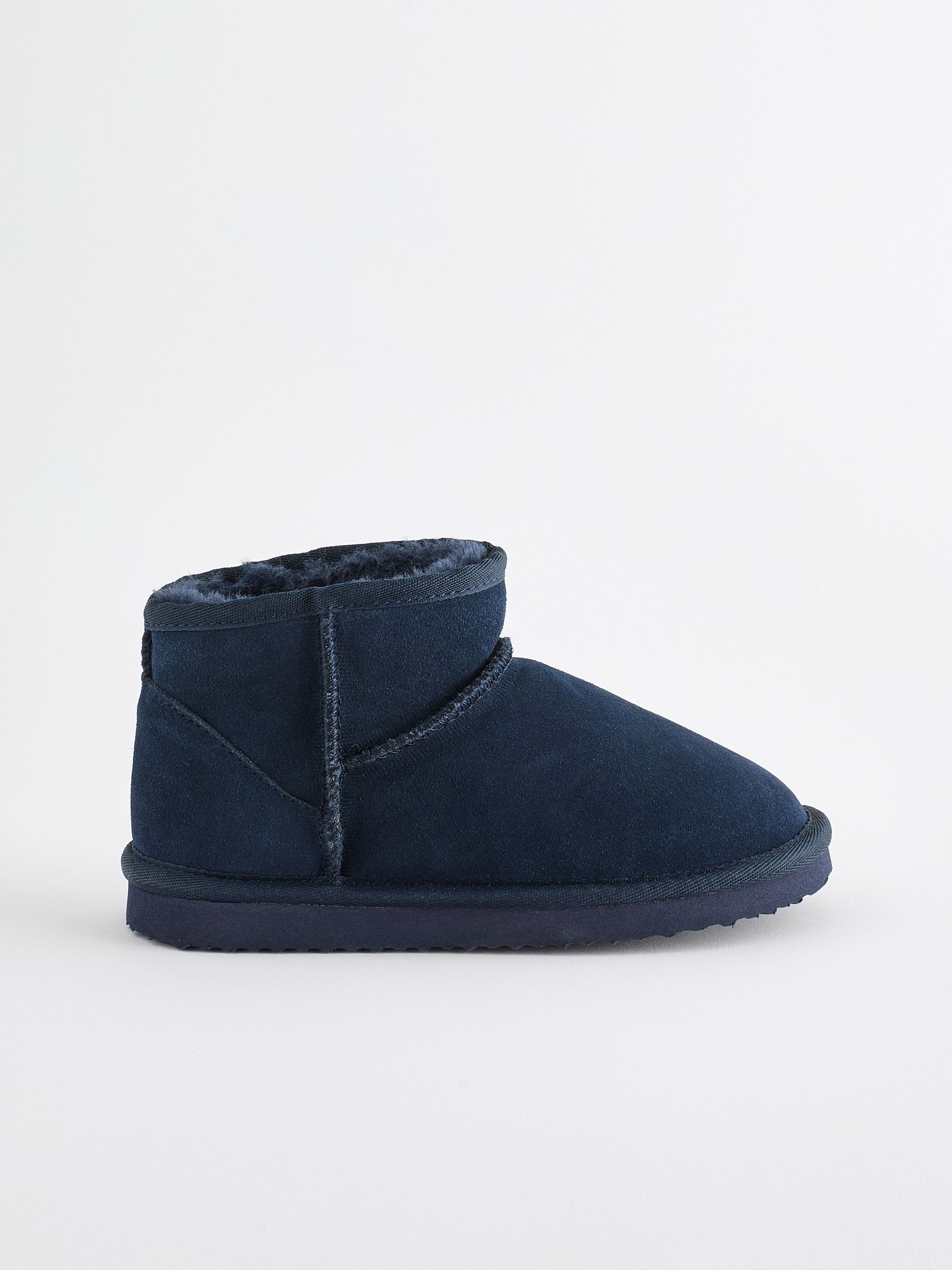Buy Navy Blue Suede Warm Lined Ankle Slipper Boots from the Next UK ...