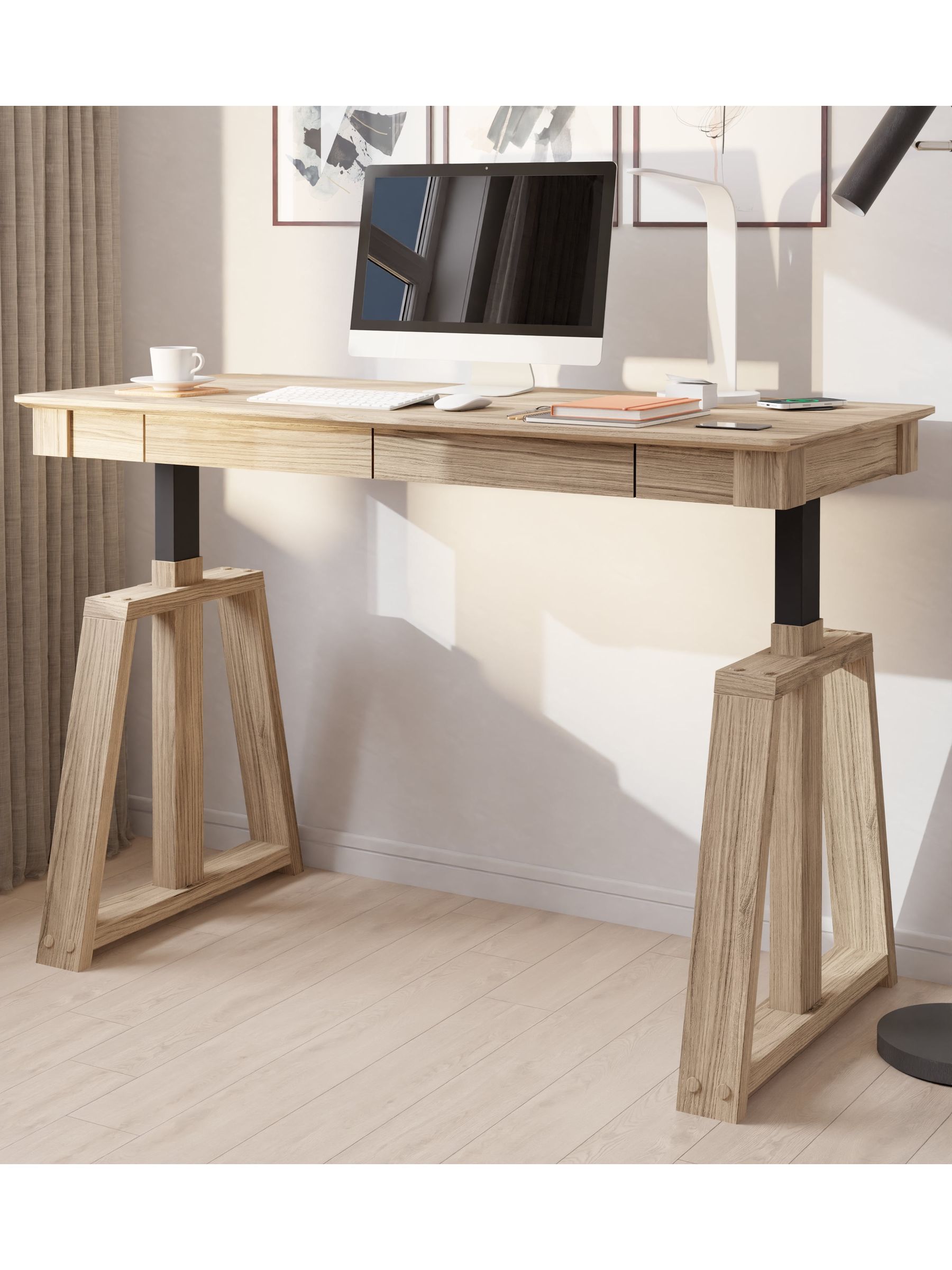 Buy Koble Natural Nora Height Adjustable Smart Desk from the Next UK ...
