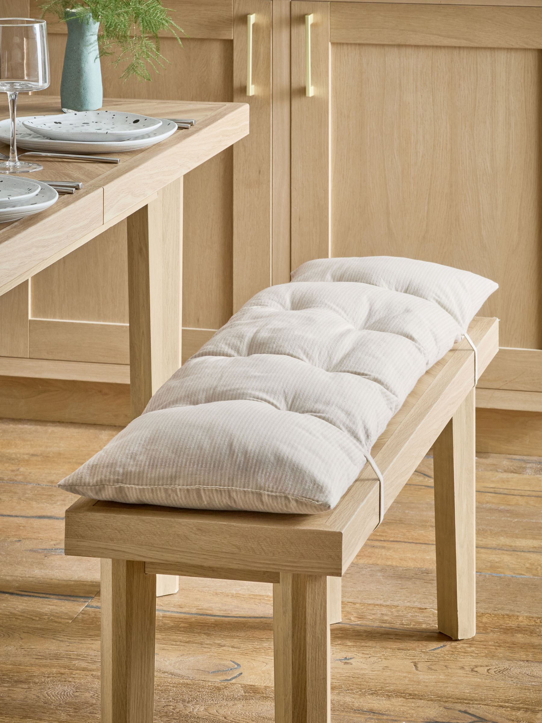 Buy Natural Bronx Stripe Dining Seat Bench Cushions from the Next UK ...