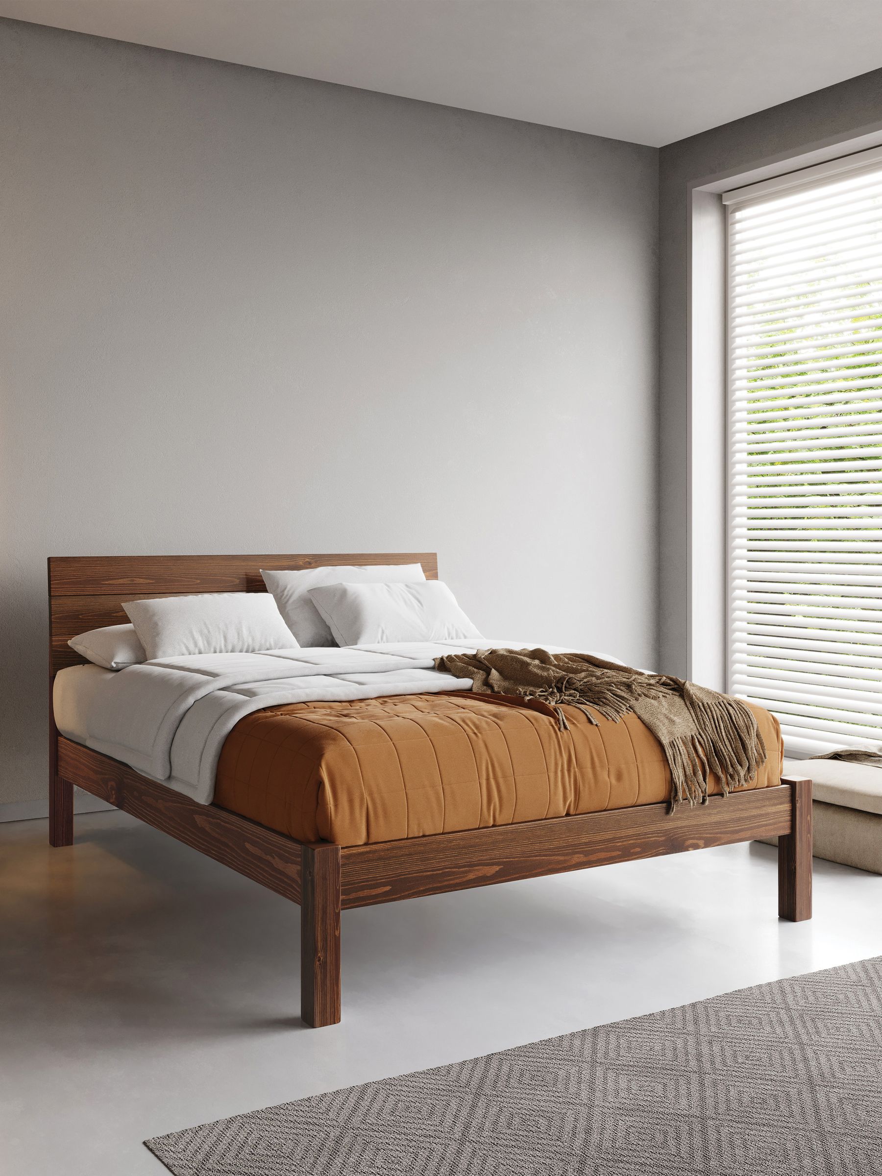 Buy Get Laid Beds Coffee Bean Brown Kensington Solid Wood Bed from the ...