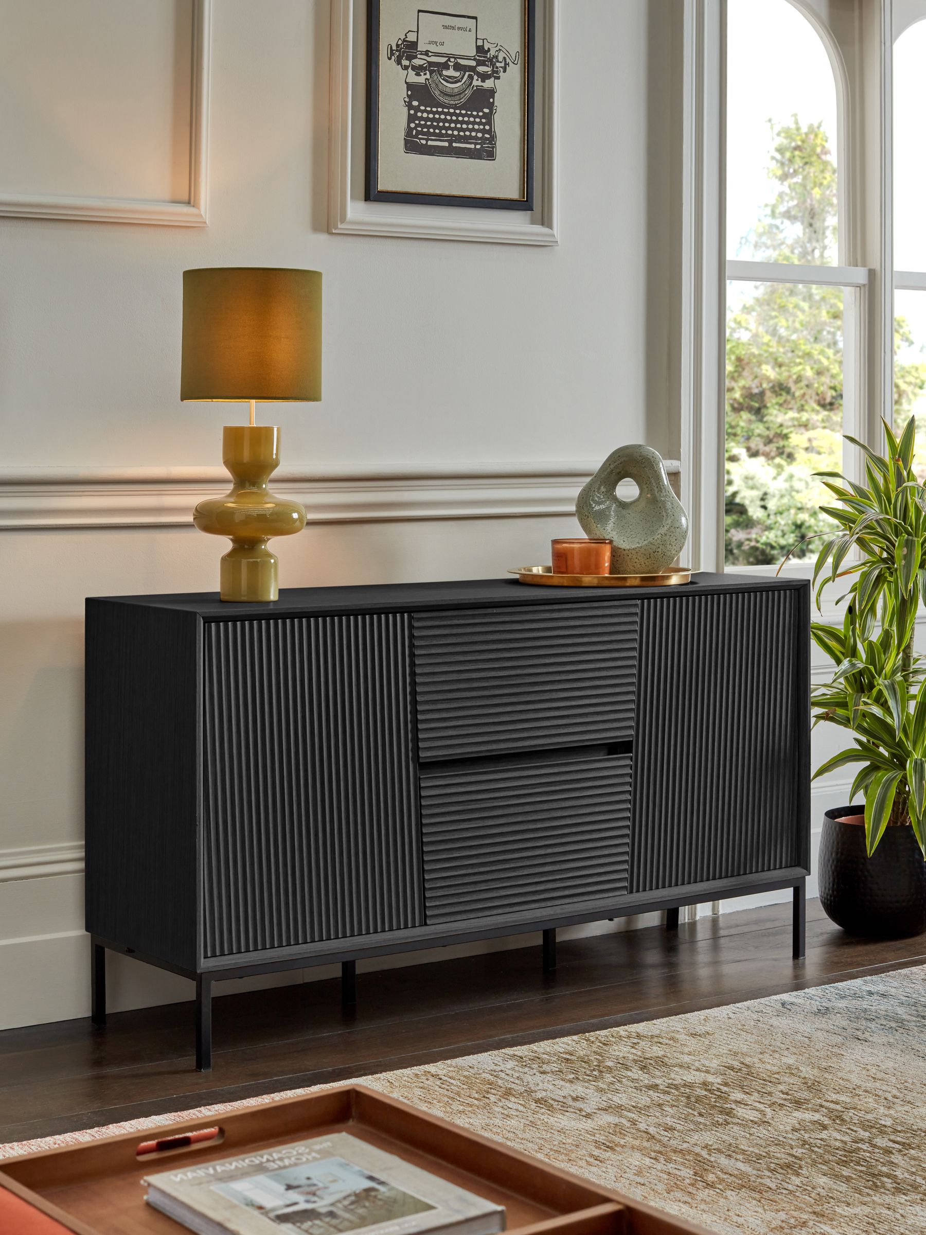 Buy Black Marlow Oak Effect Large Sideboard from the Next UK online shop