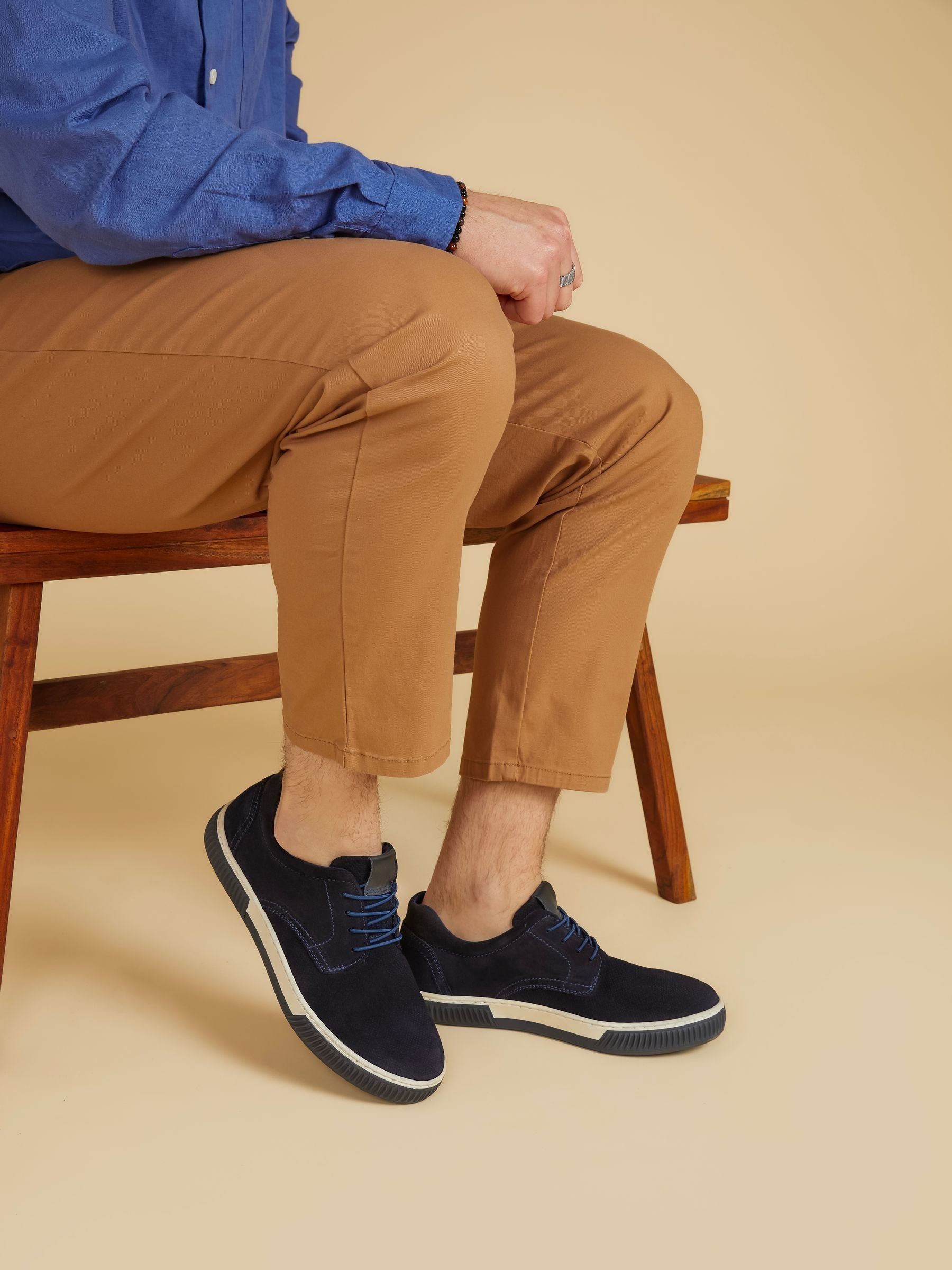 Buy Jones Bootmaker Blue Seaford Suede Trainers from the Next UK online ...