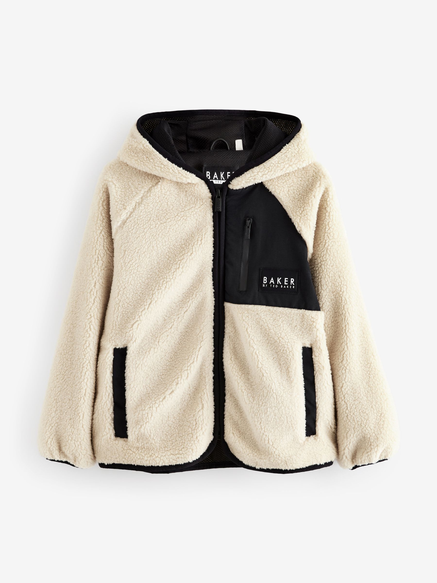 Buy Baker by Ted Baker Cream Hooded Zip Through Fleece from the Next UK ...