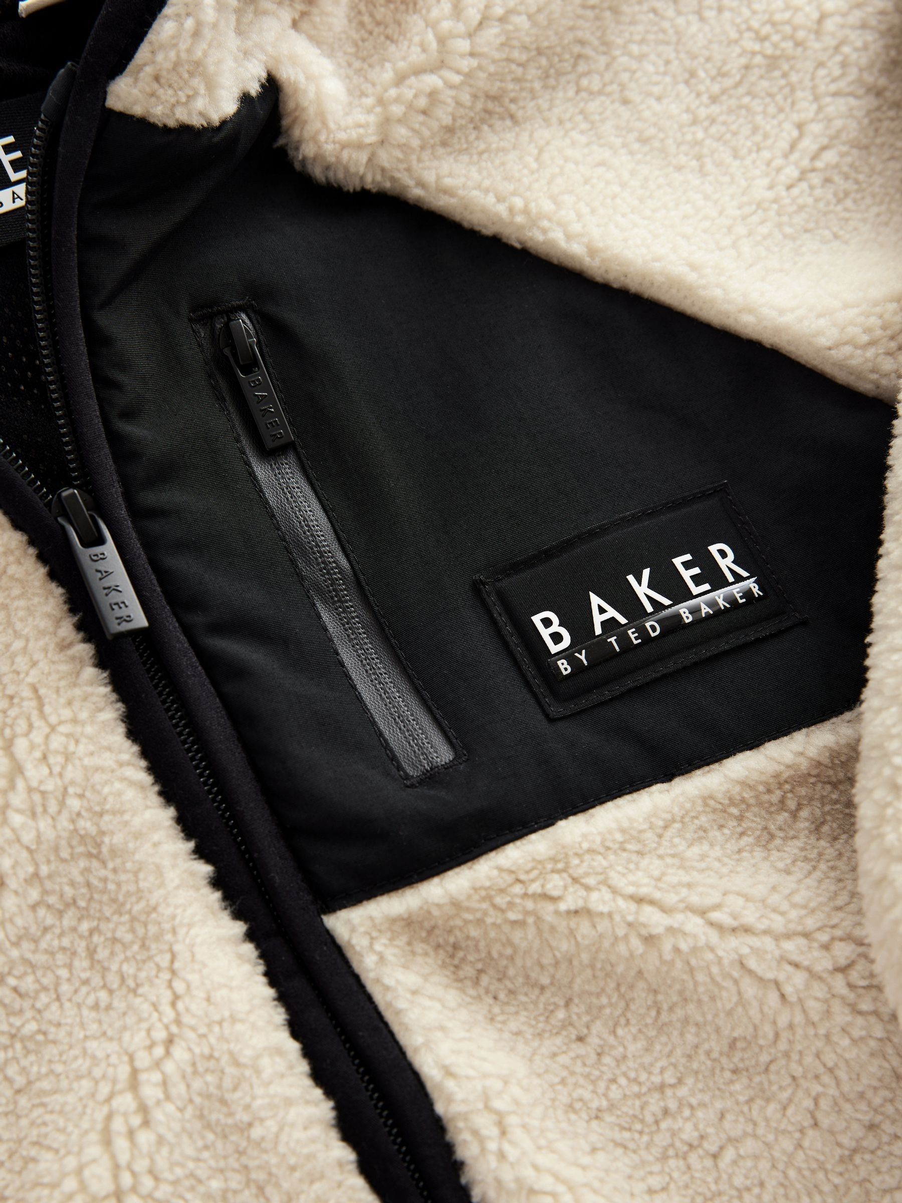 Buy Baker by Ted Baker Cream Hooded Zip Through Fleece from the Next UK ...